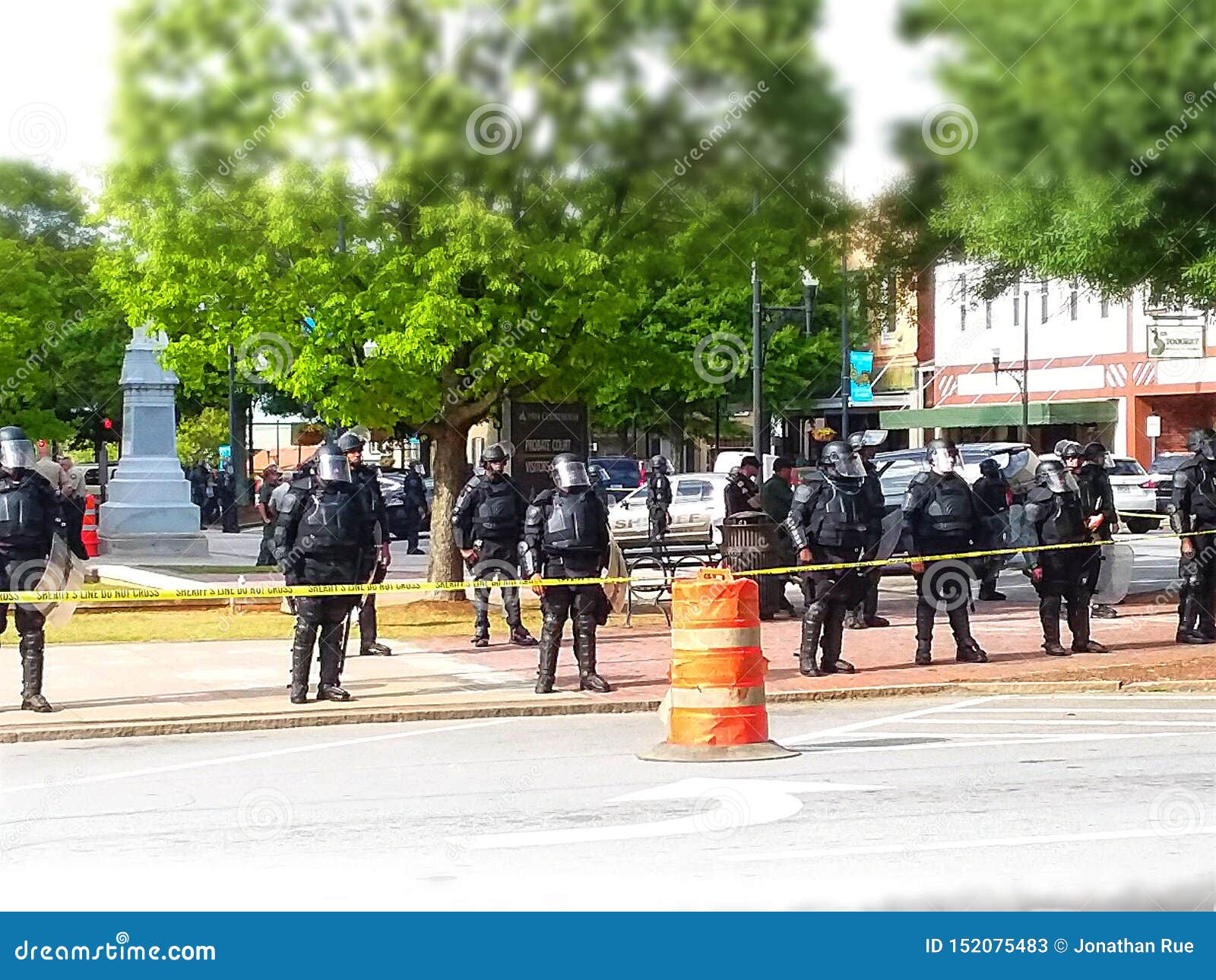 Police Line during Protests in Atlanta Editorial Stock Photo - Image of ...