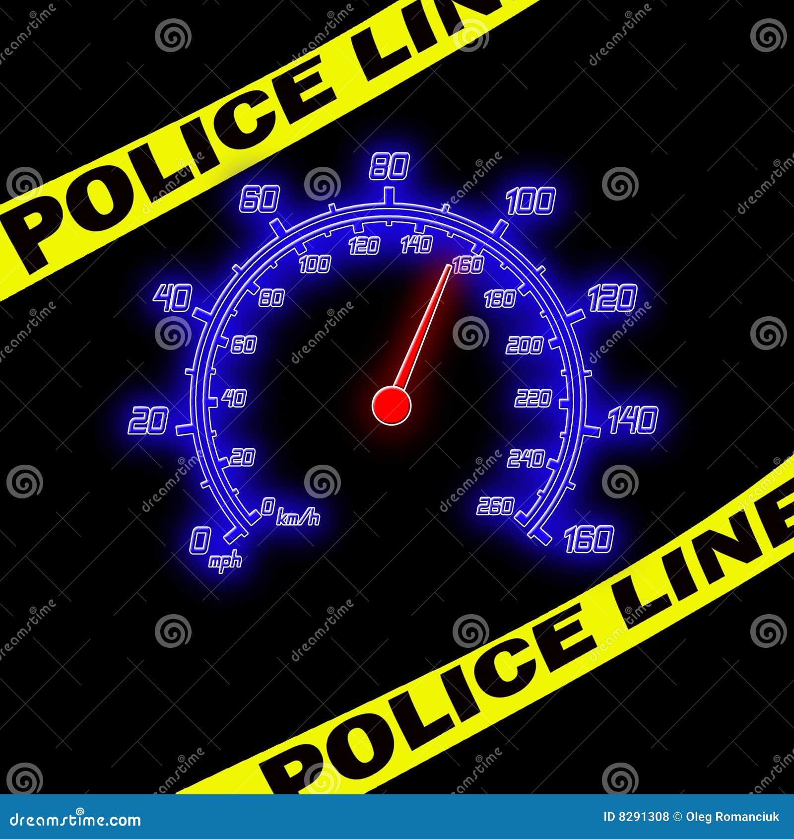 Police Line And Speedometer Picture. Image: 8291308