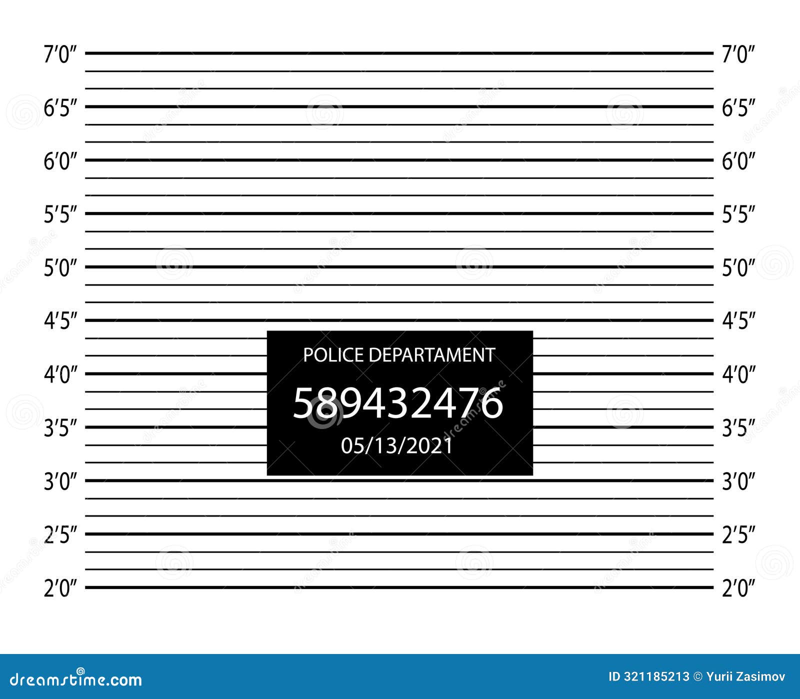 Mugshot Background. Police Wall With Height Measuring Scale Vector ...