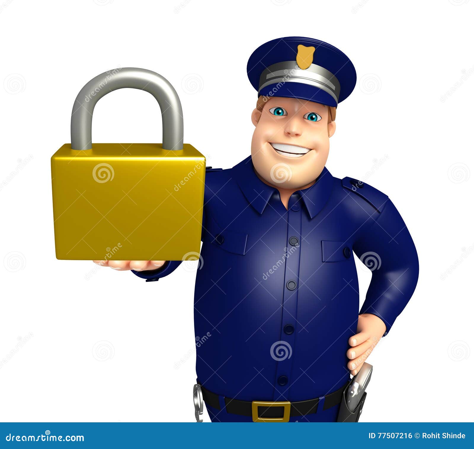 Police with Lock stock illustration. Illustration of officer - 77507216