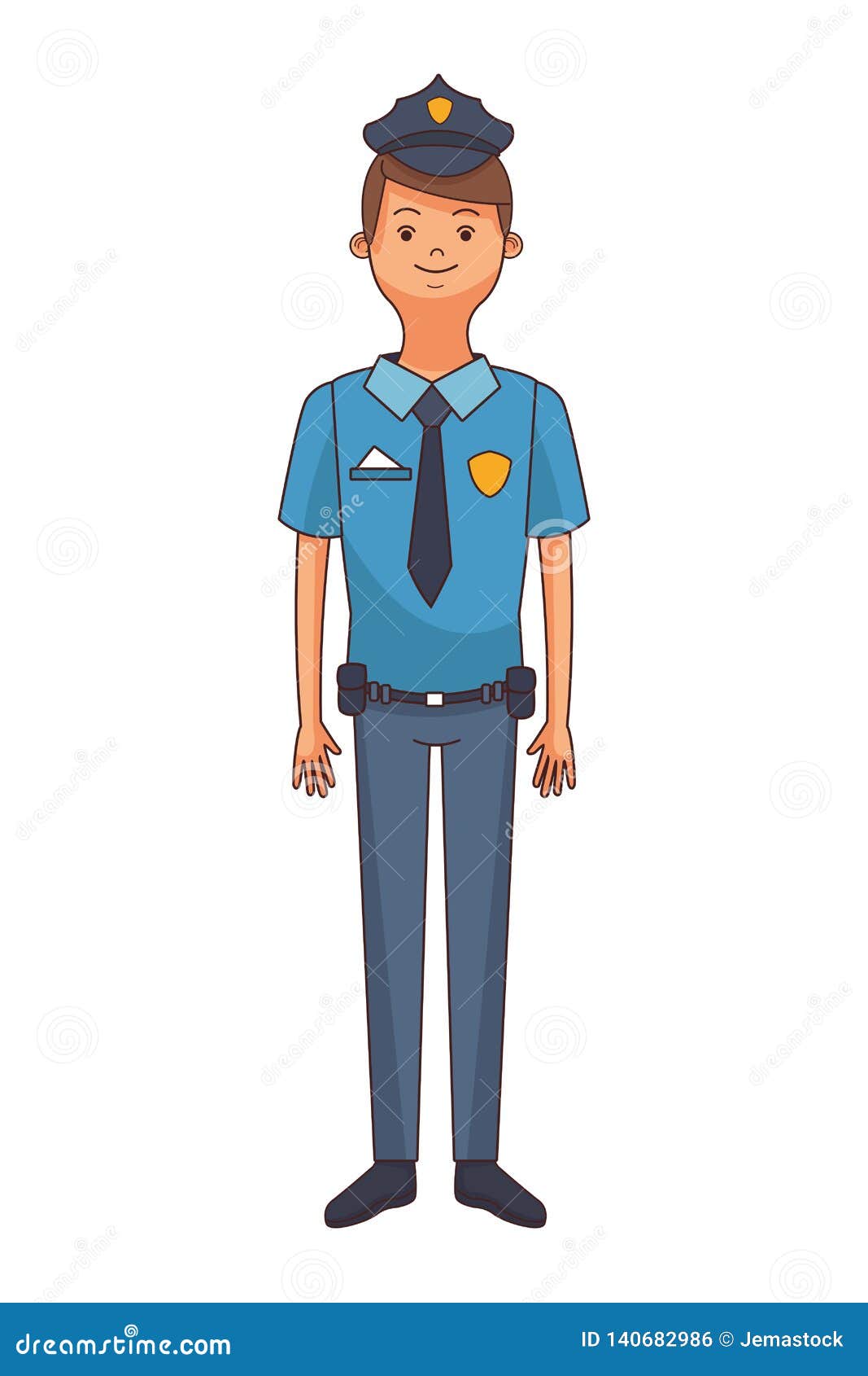 Police man cartoon stock vector. Illustration of justice - 140682986