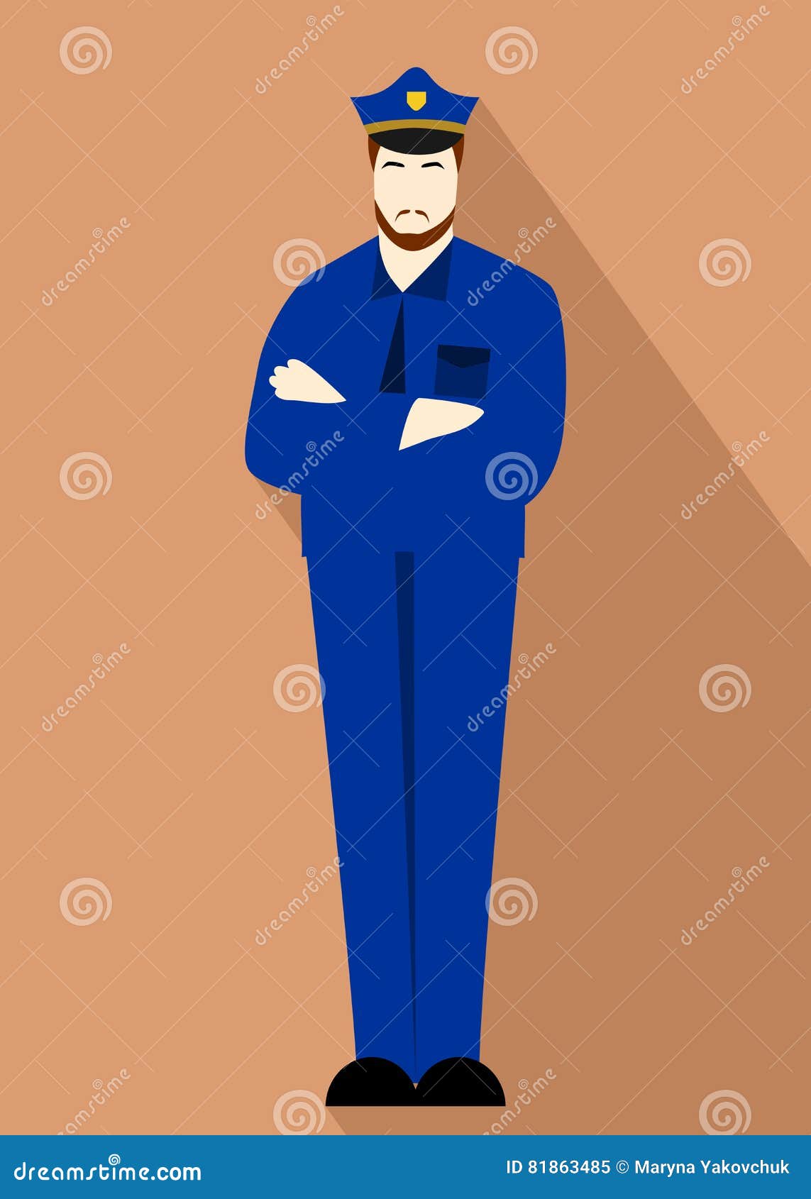 The police man stock vector. Illustration of serious - 81863485