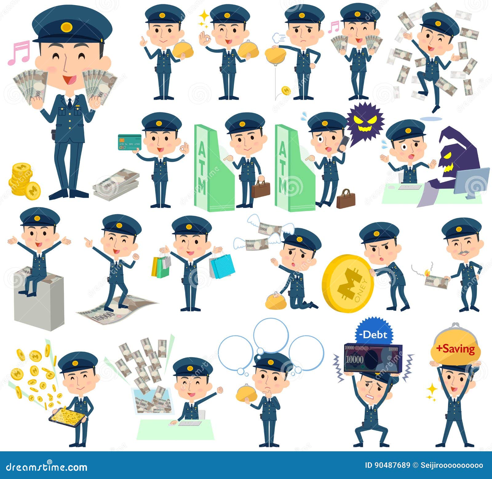 Bad Police With Money On Face, Corruption, Bribery And Illegal Activity ...