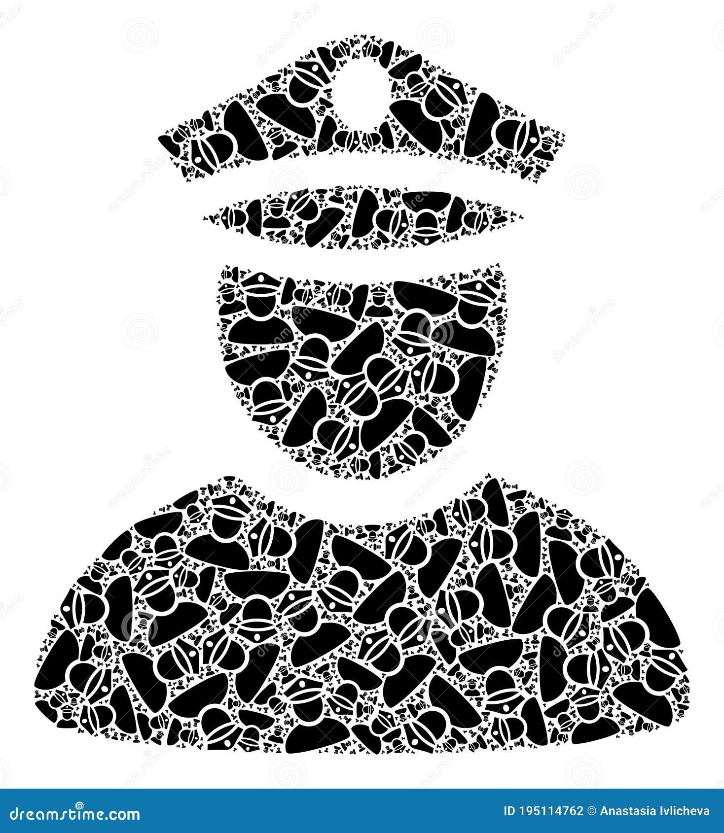 Collage Police Officer With Grunge Sergeant Seal Stock Photography ...