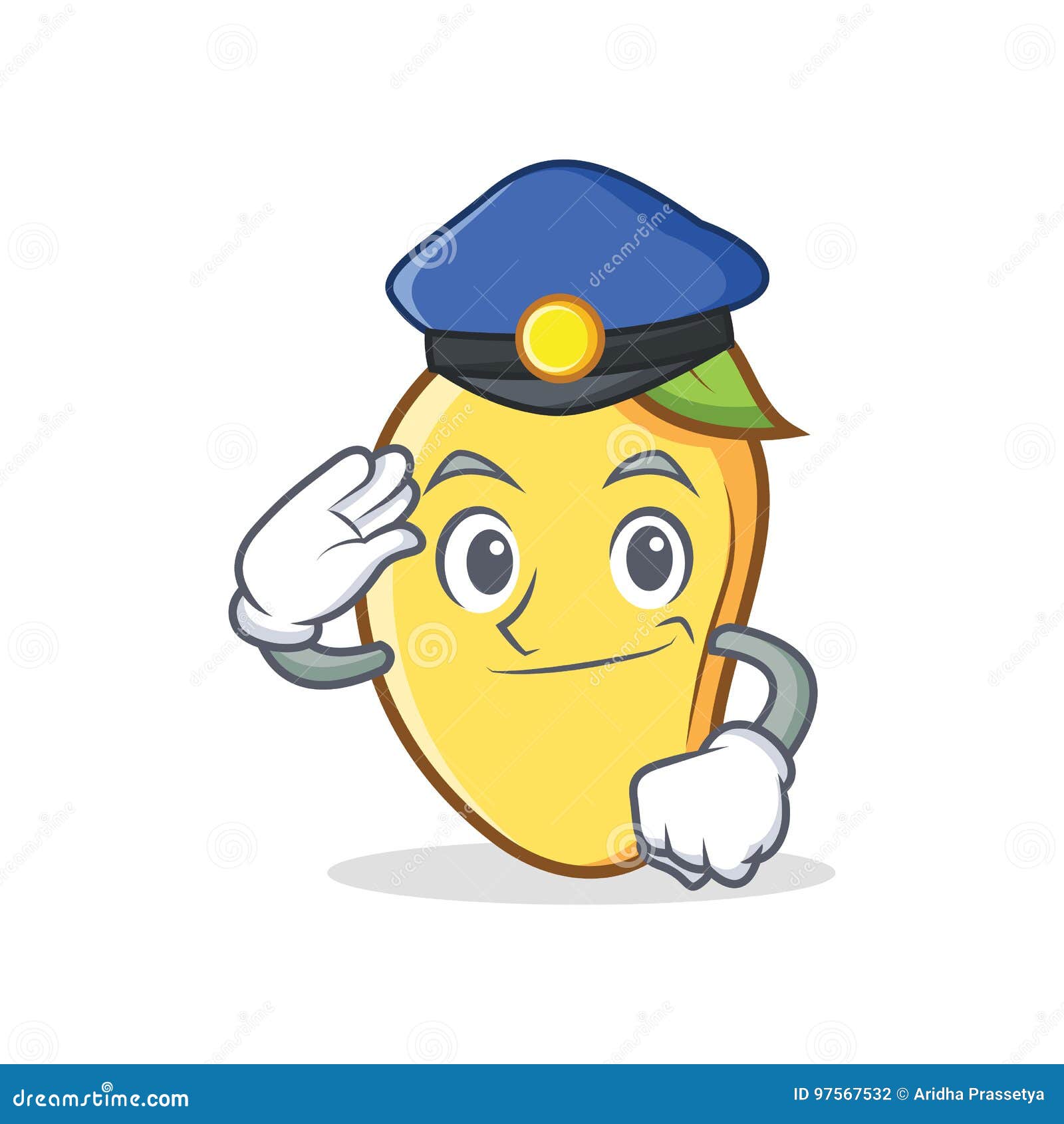 Police Mango Character Cartoon Mascot Stock Vector - Illustration of ...