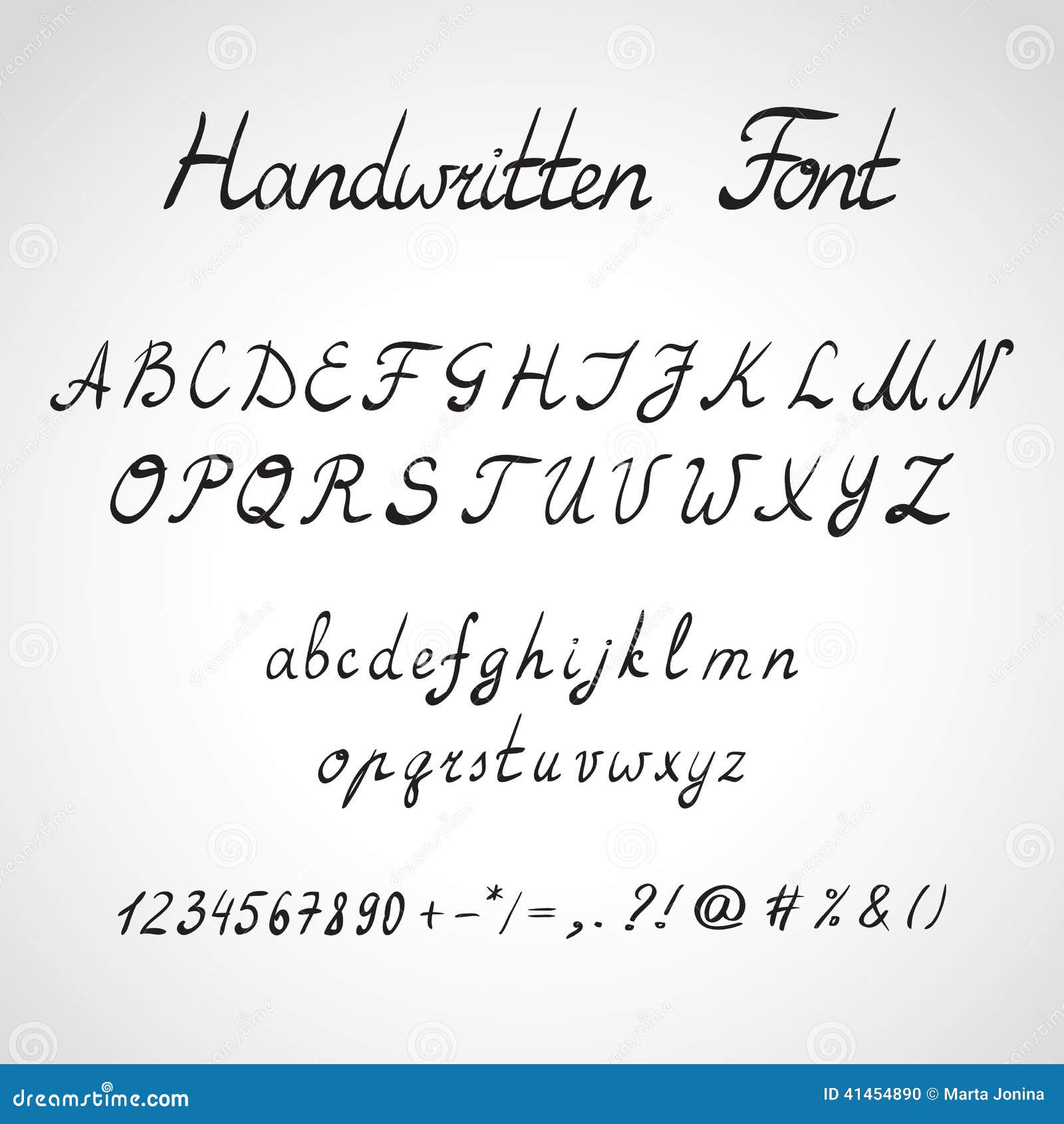 Police Manuscrite, Style D'encre Illustration Stock - Illustration du ...