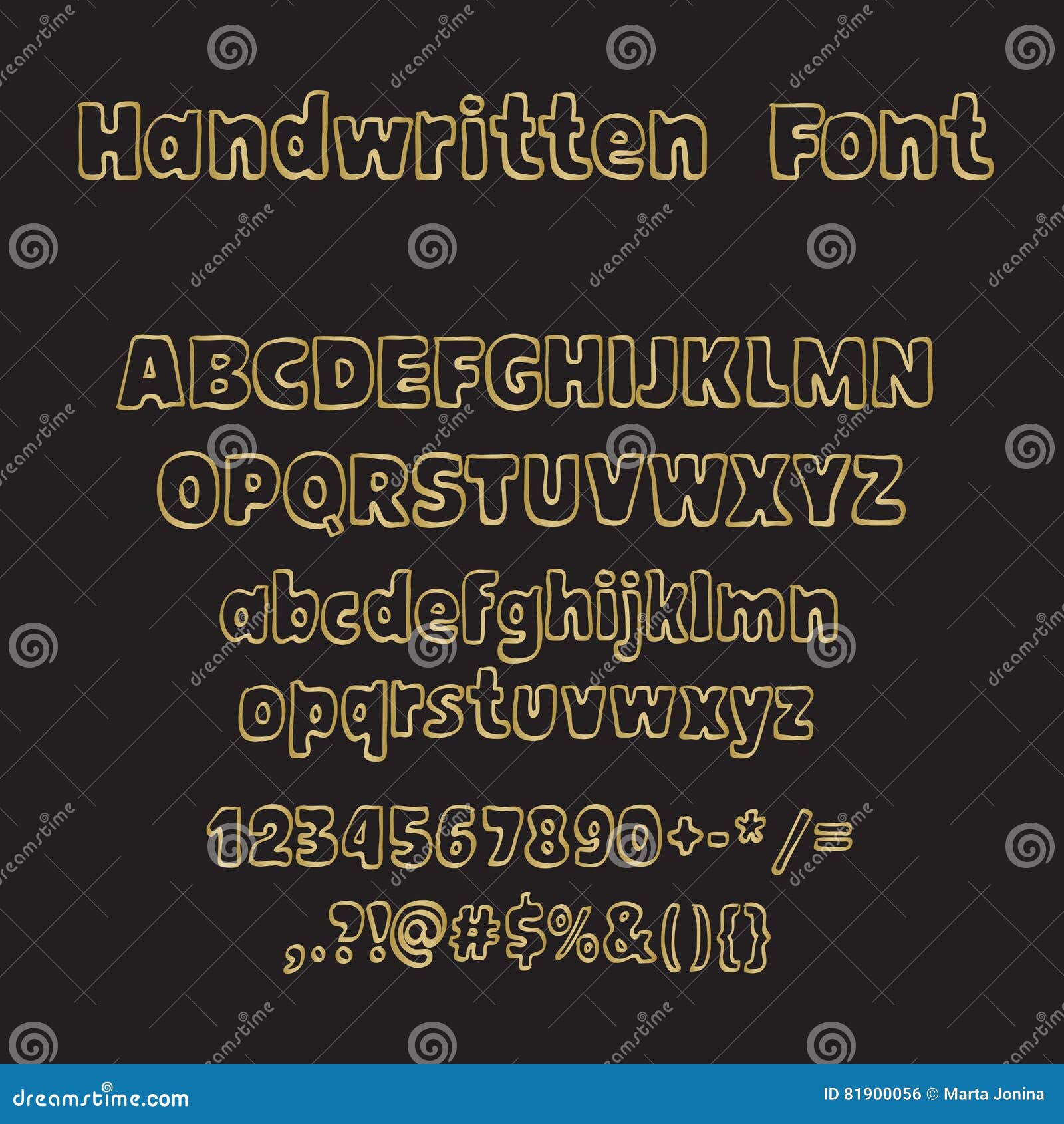 Police Manuscrite, Style D'encre Illustration de Vecteur - Illustration ...