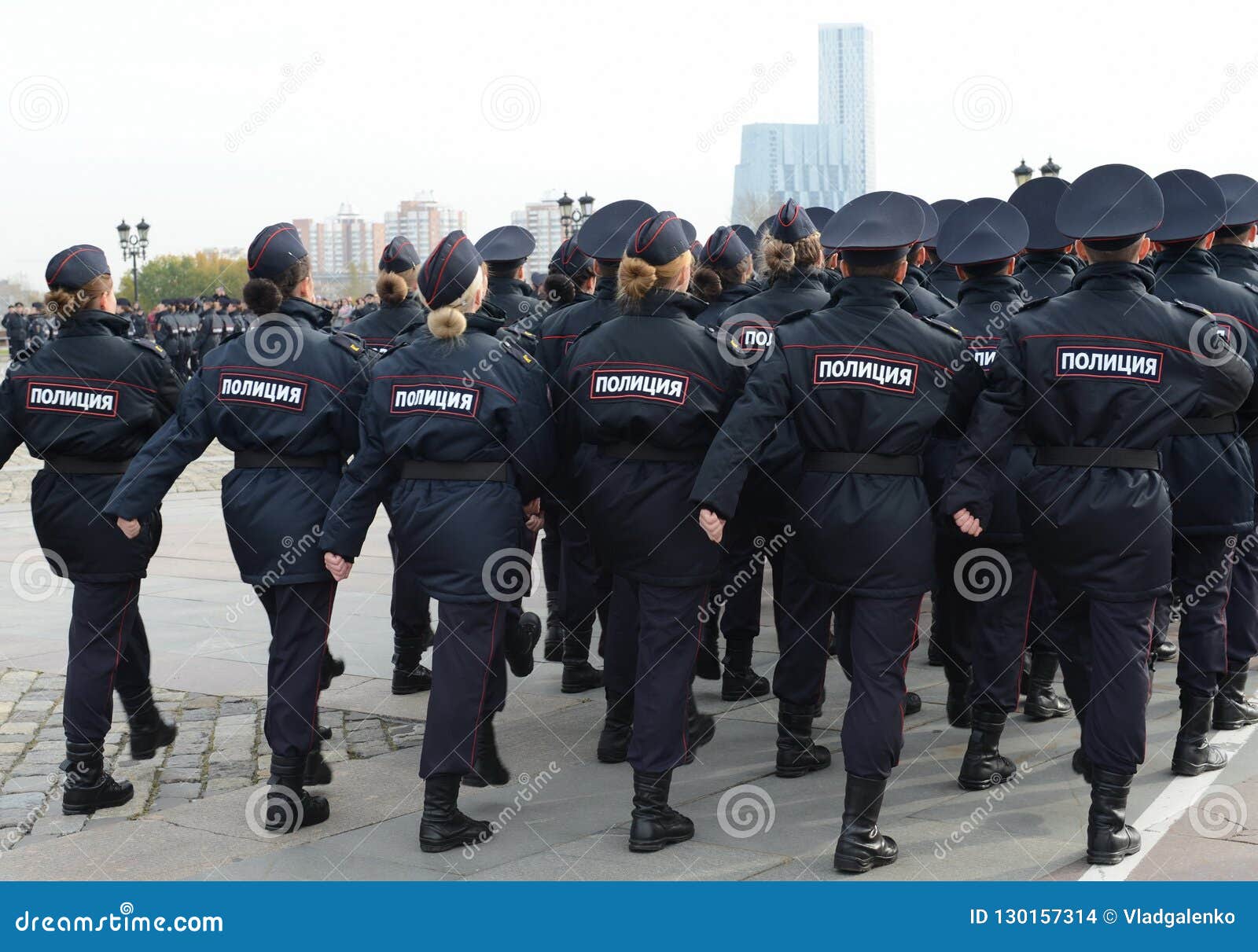 Police Marching in the Parade Editorial Stock Image - Image of straps ...