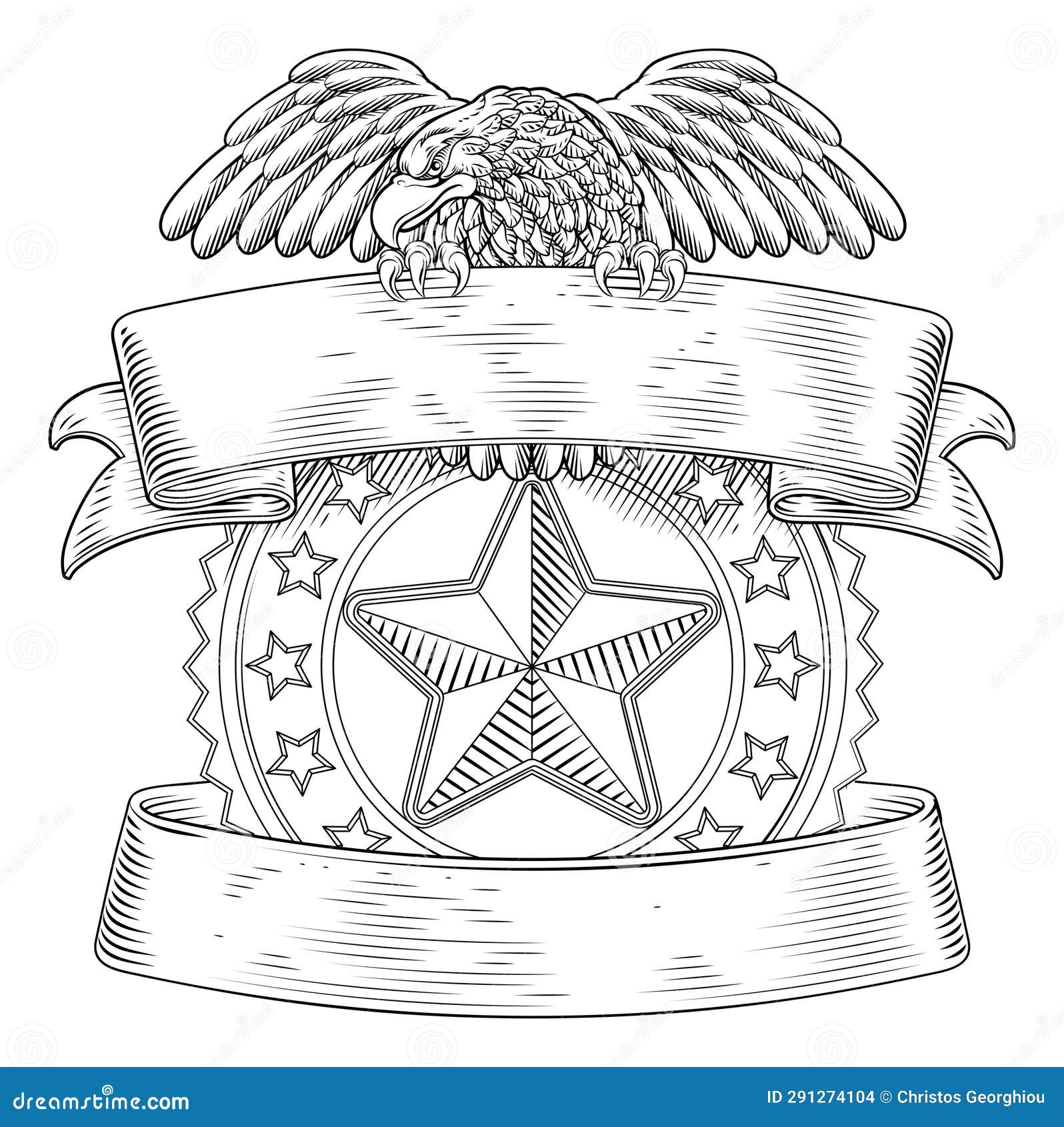 Police Military Eagle Badge Shield Sheriff Crest Stock Vector
