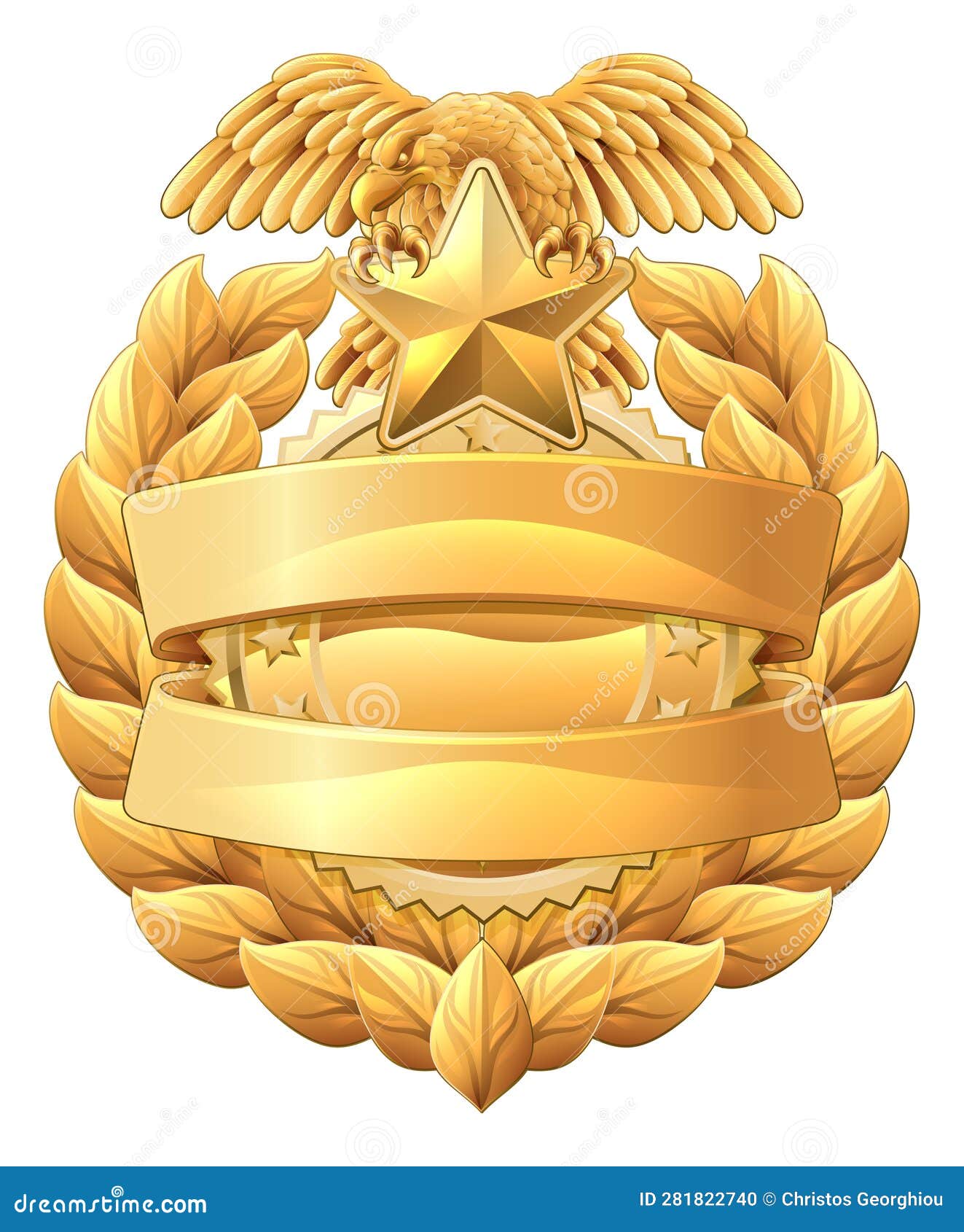 Police Military Eagle Badge Shield Sheriff Crest Stock Vector