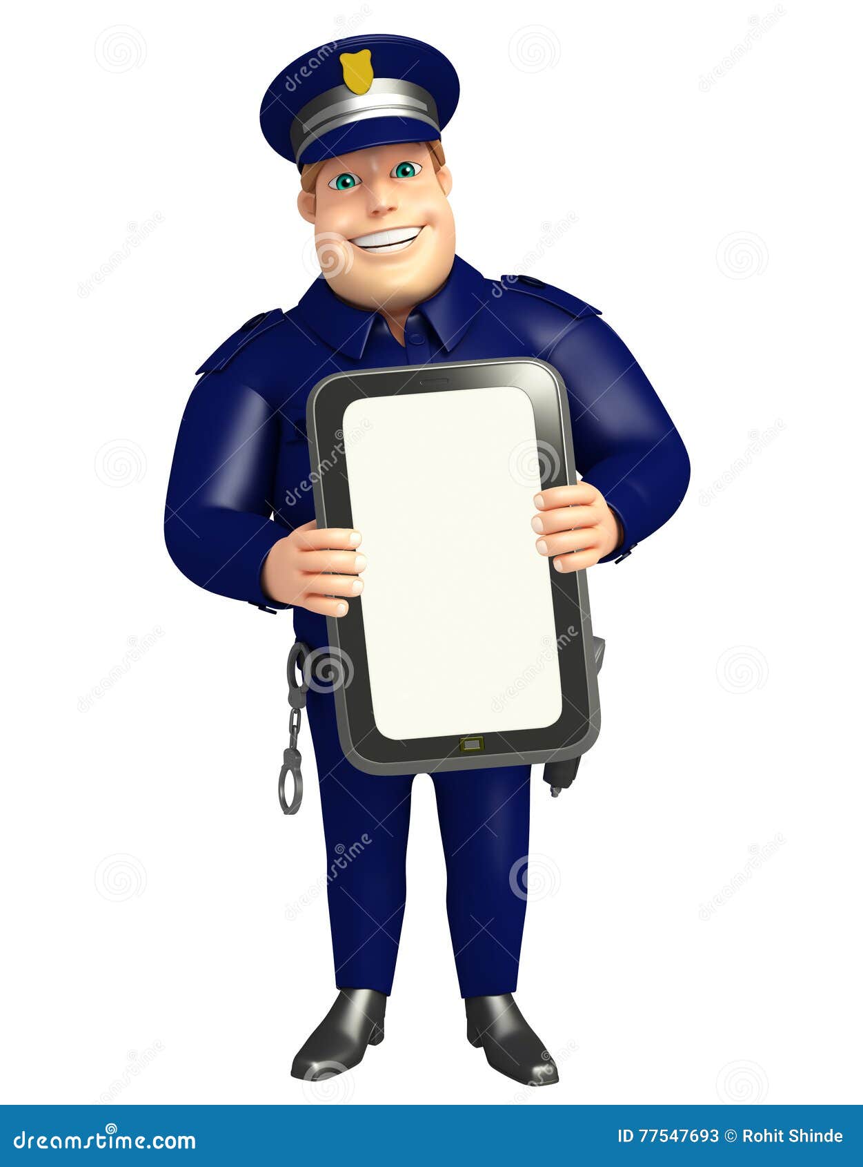 Police with Mobile stock illustration. Illustration of enforcement ...