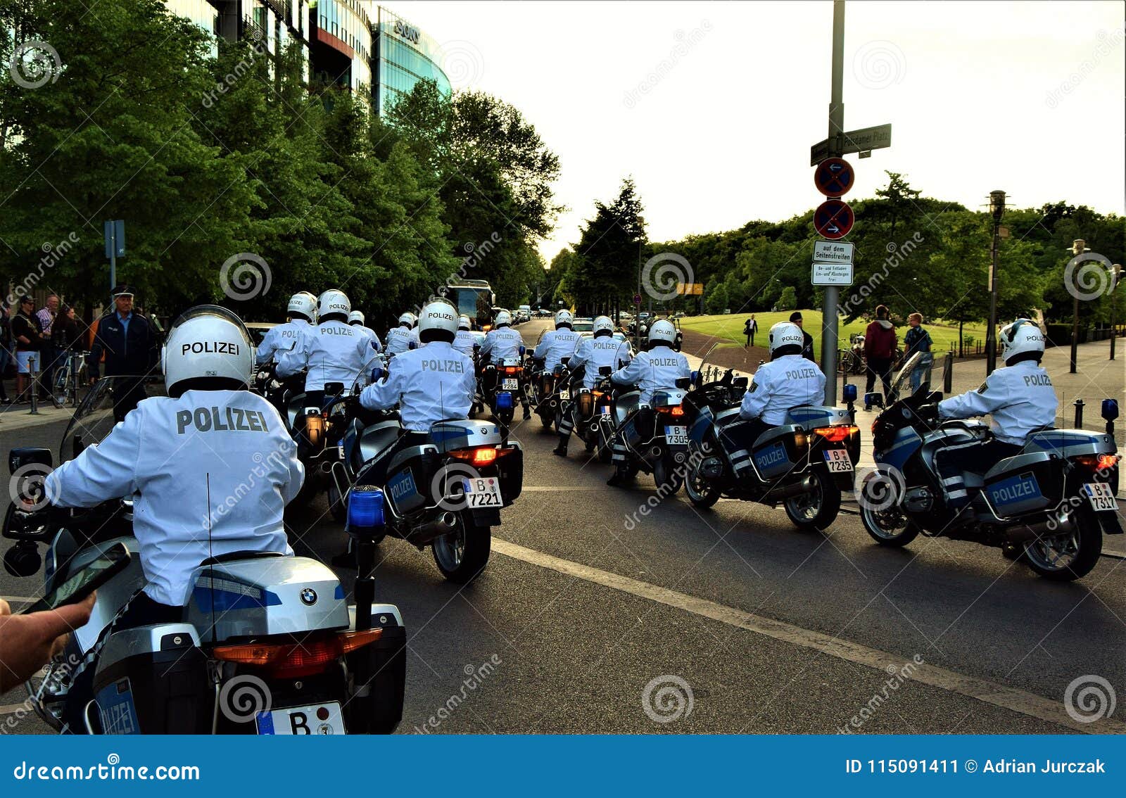 Police on Motorcycles Convoy Berlin Editorial Photo - Image of powerful ...