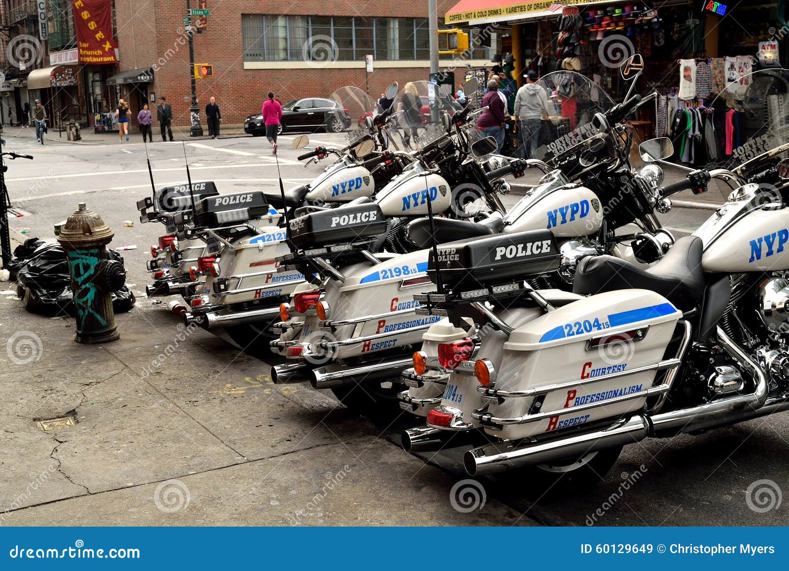 Police Motorcycles on the Lower East Side Editorial Stock Image - Image ...