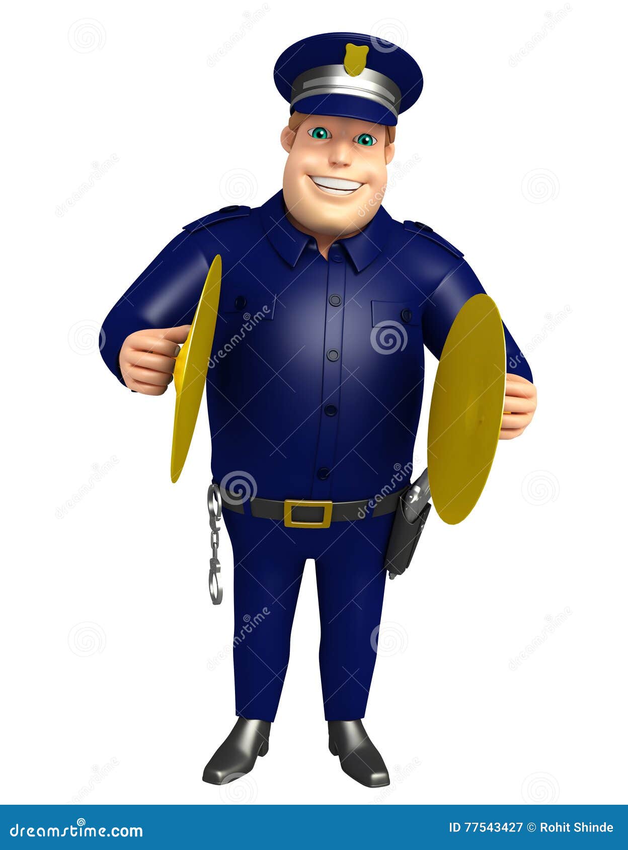 Police with Musical Instrument Stock Illustration - Illustration of ...