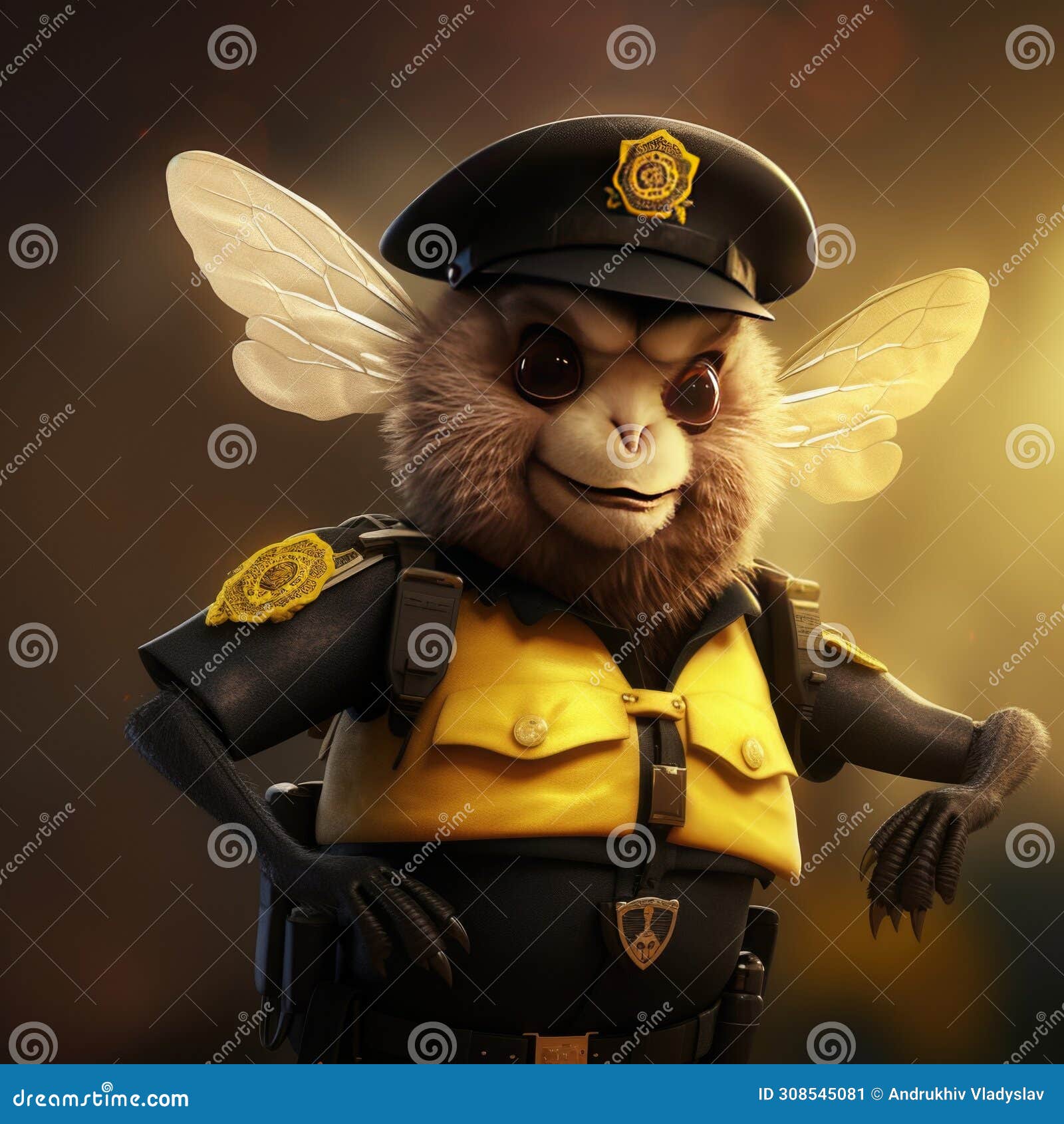Police Officer Bee, Bee Art Stock Illustration - Illustration of ...