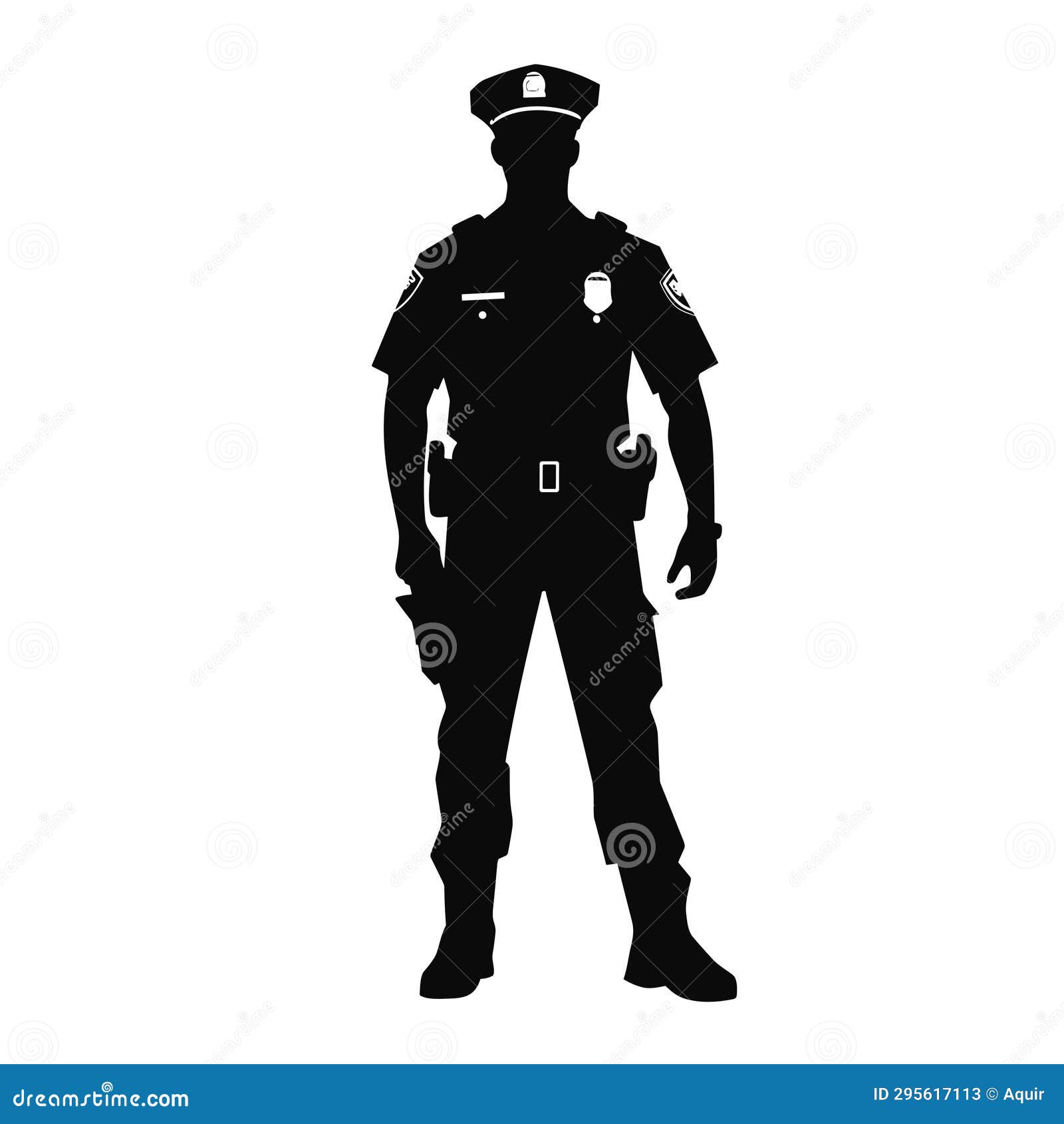 Police Officer Black Icon on White Background. Police Officer ...