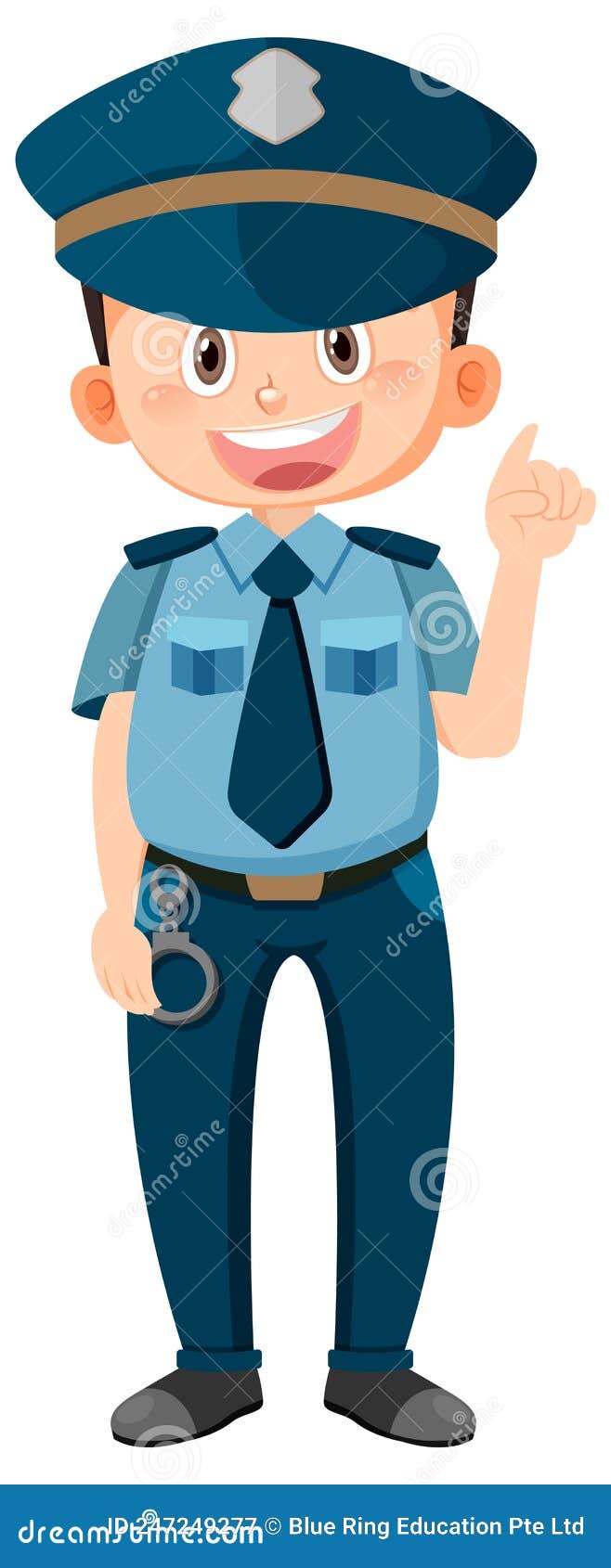 Police Officer Cartoon Character On White Background Stock Vector