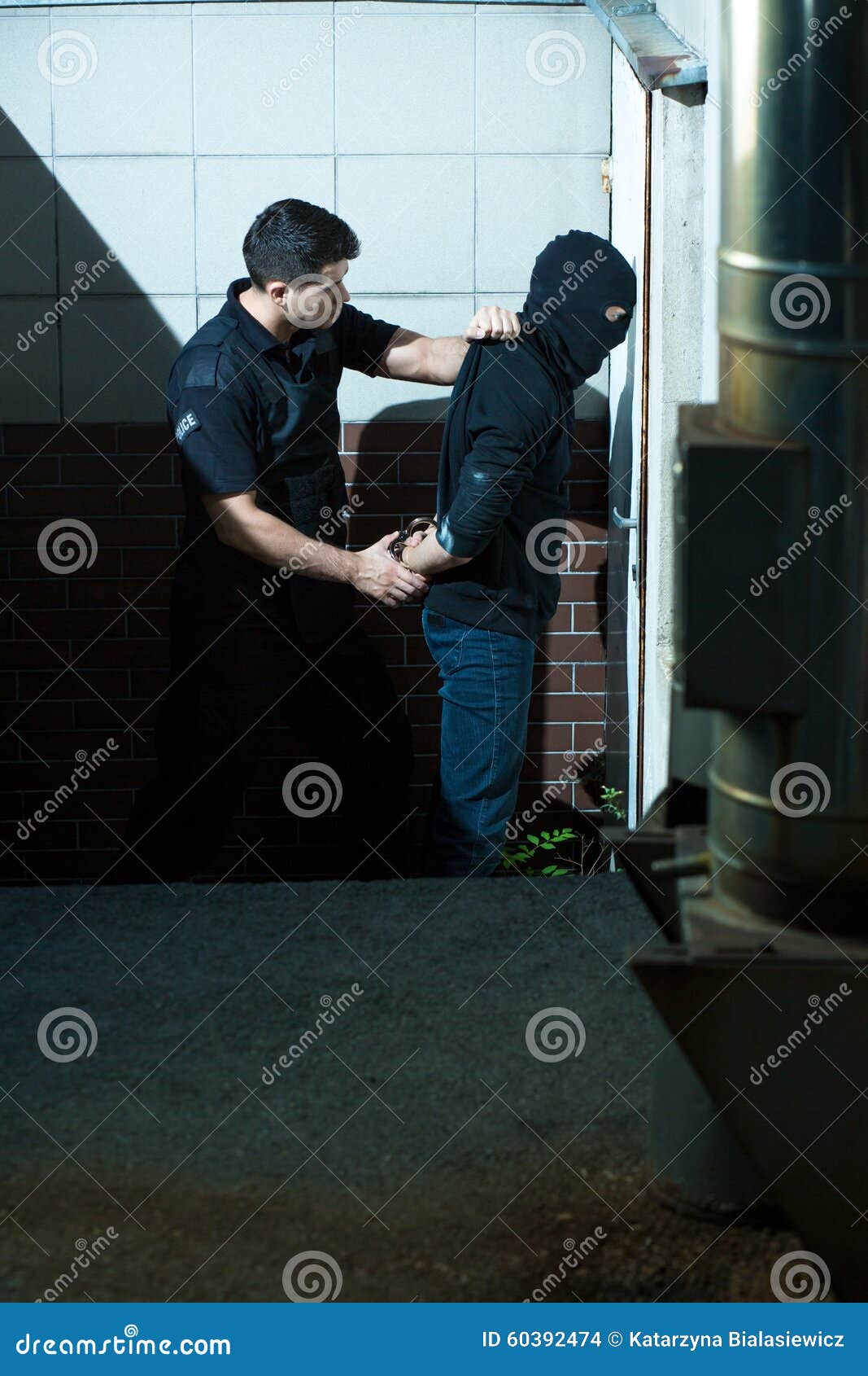 Police Officer and Criminal Stock Photo - Image of stand, adult: 60392474