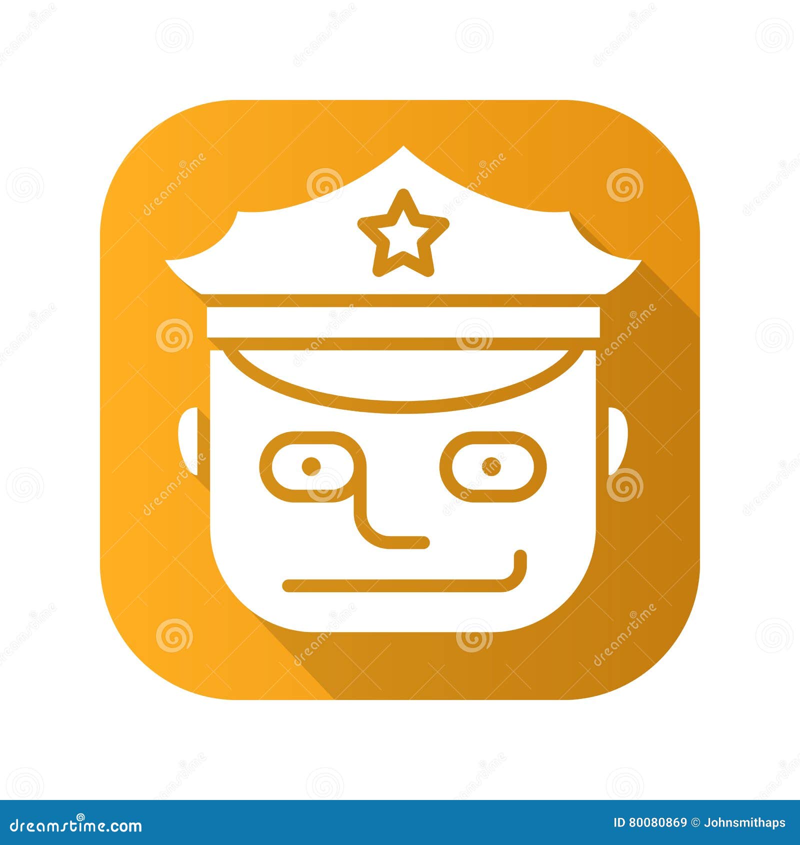 Police Officer Flat Design Long Shadow Icon. Stock Vector ...