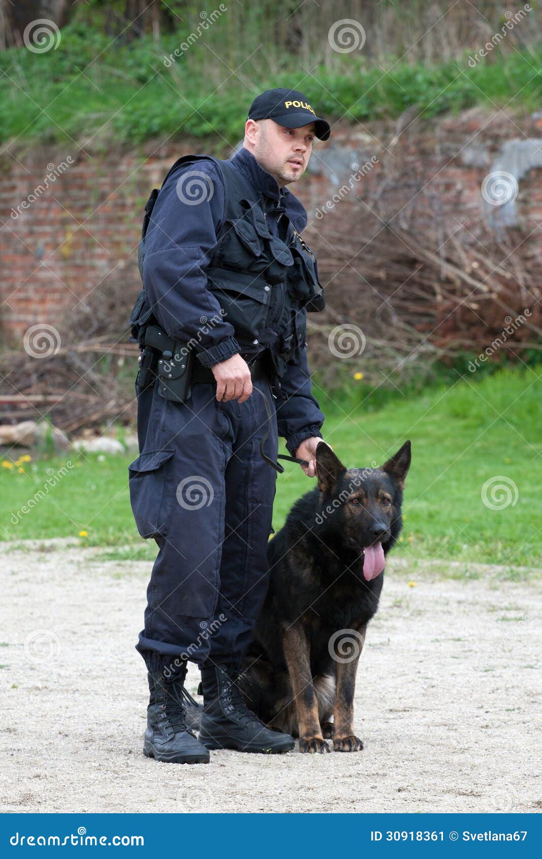 Police Officer with a German Shepherd Editorial Photo - Image of ...