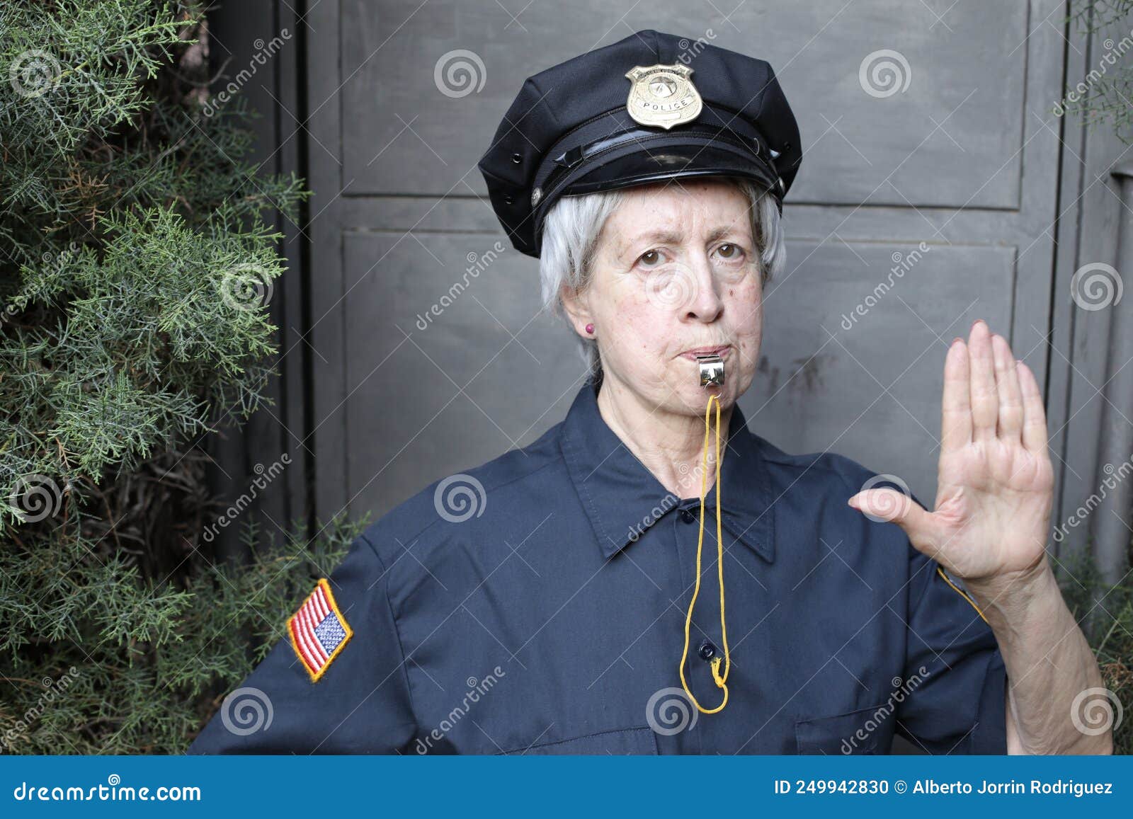 Police Officer Gesturing with Palm of Hand Stock Photo - Image of ...