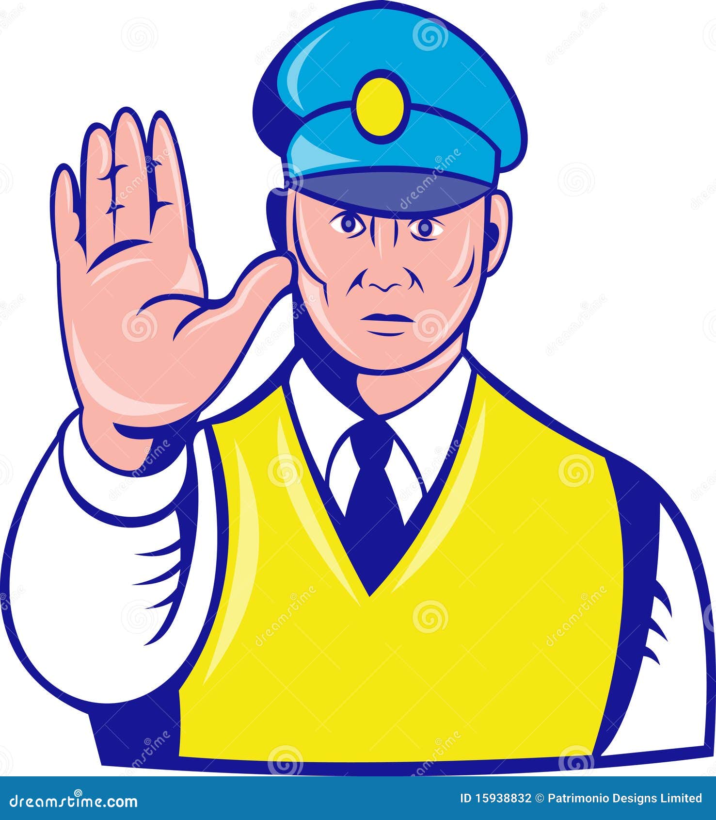Police officer hand stop stock illustration. Illustration of policeman ...