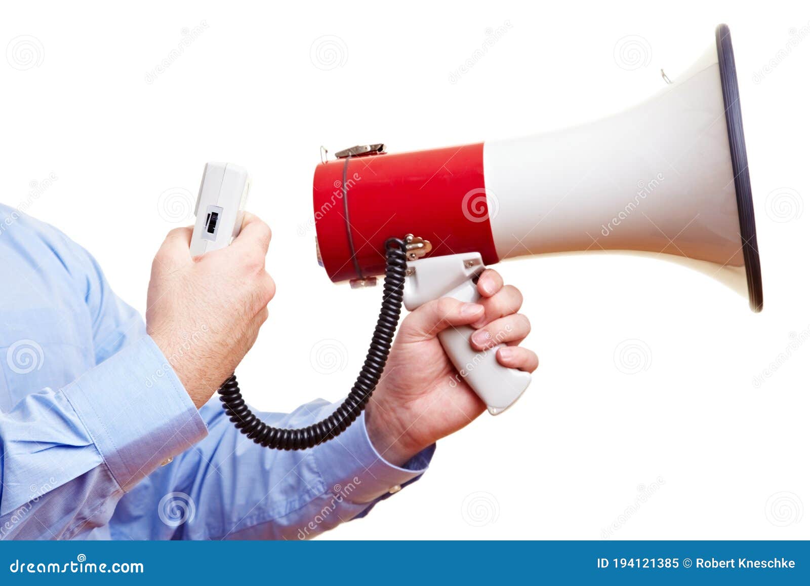 Police Officer Holds Megaphone Stock Image - Image of people ...