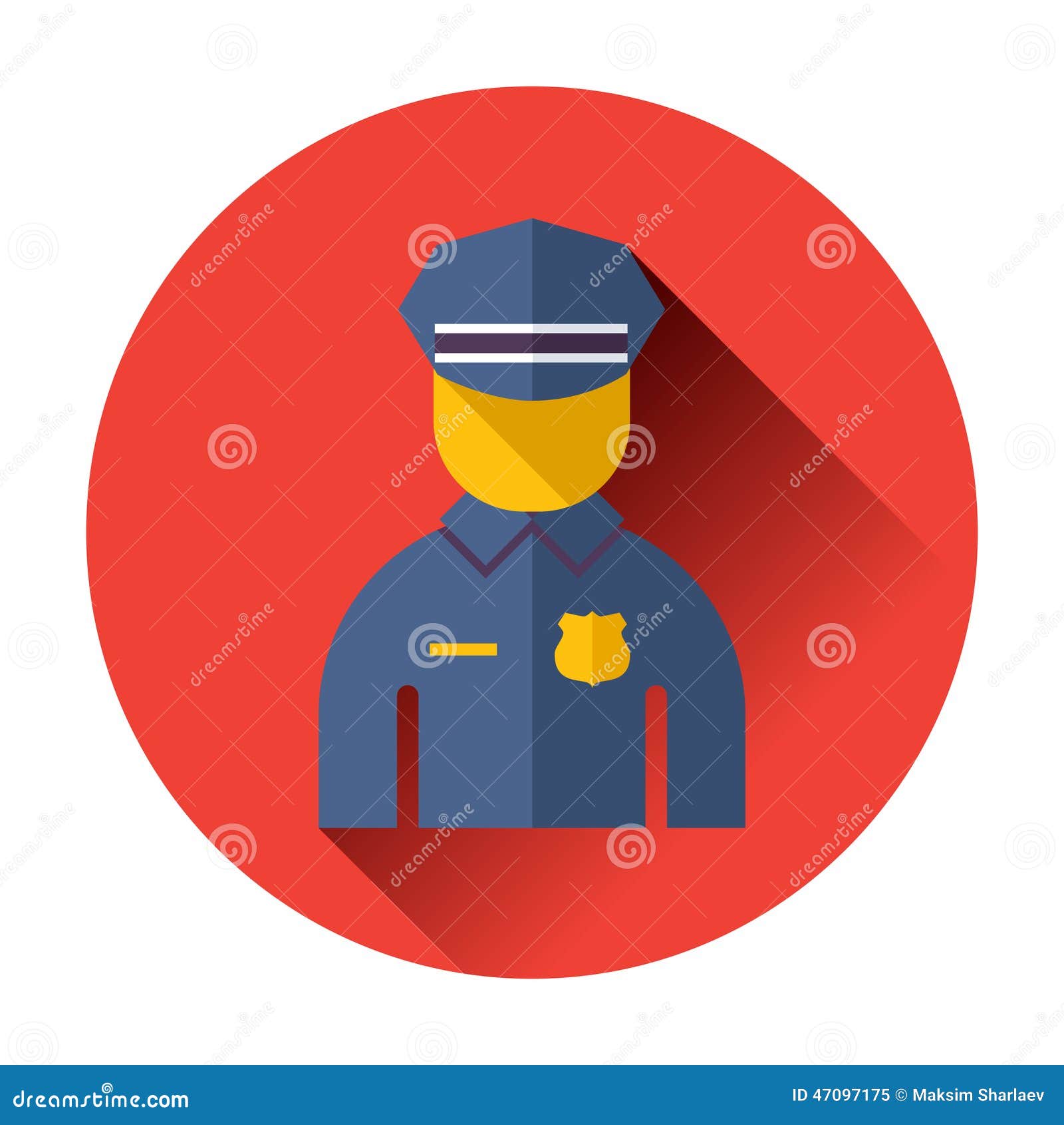 Police officer icon stock vector. Illustration of order - 47097175
