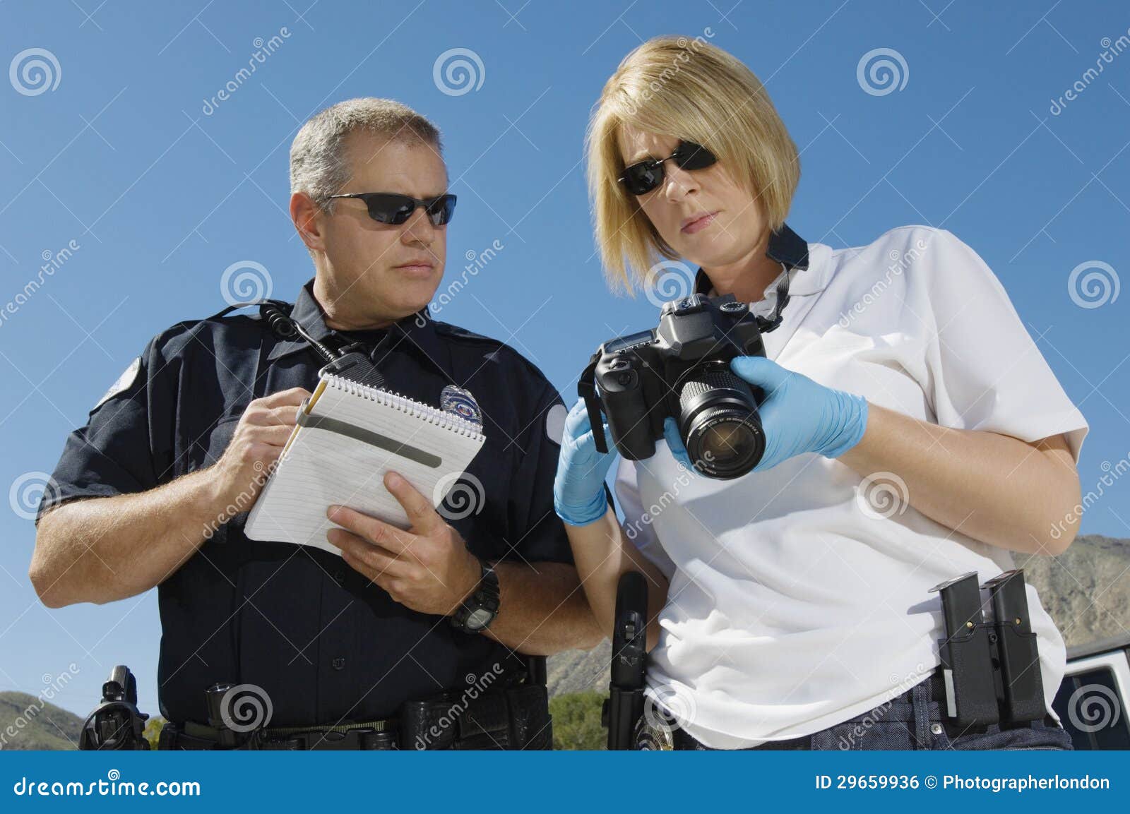 Police Officer and Investigator with Camera Stock Photo - Image of ...