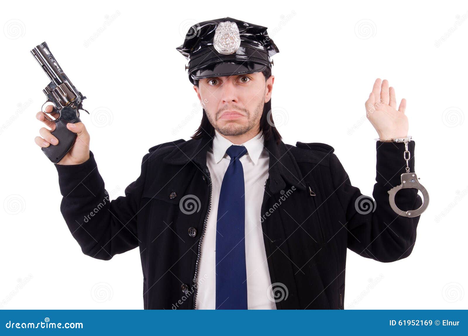 The Police Officer Isolated on White Stock Image - Image of military ...