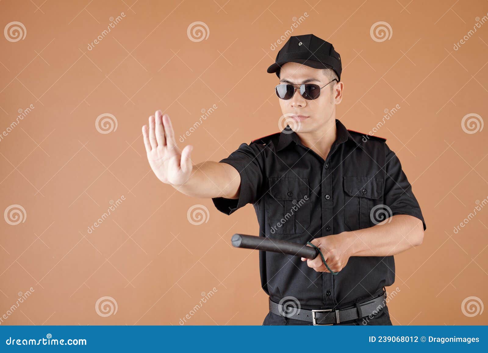 Police Officer Making Stop Gesture Stock Photo - Image of officer ...