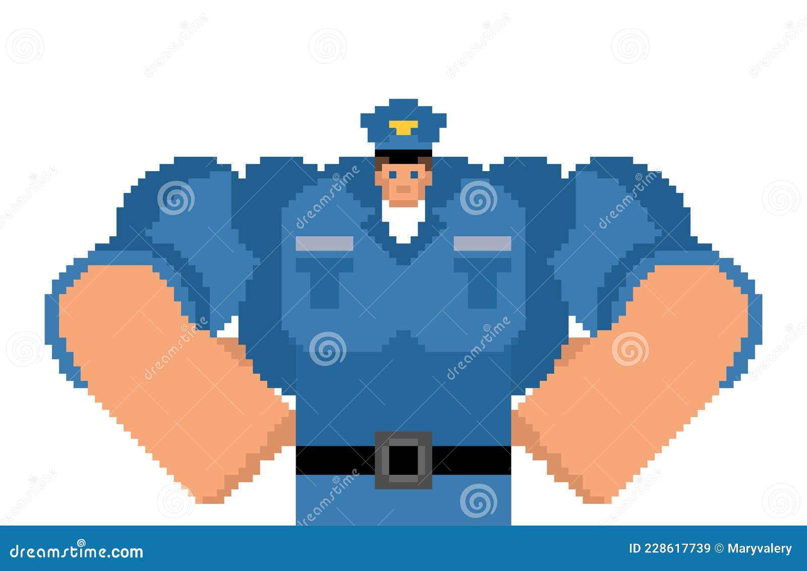 Police Officer Pixel Art. Pixelated Policeman. 8 Bit Cop Stock Vector ...