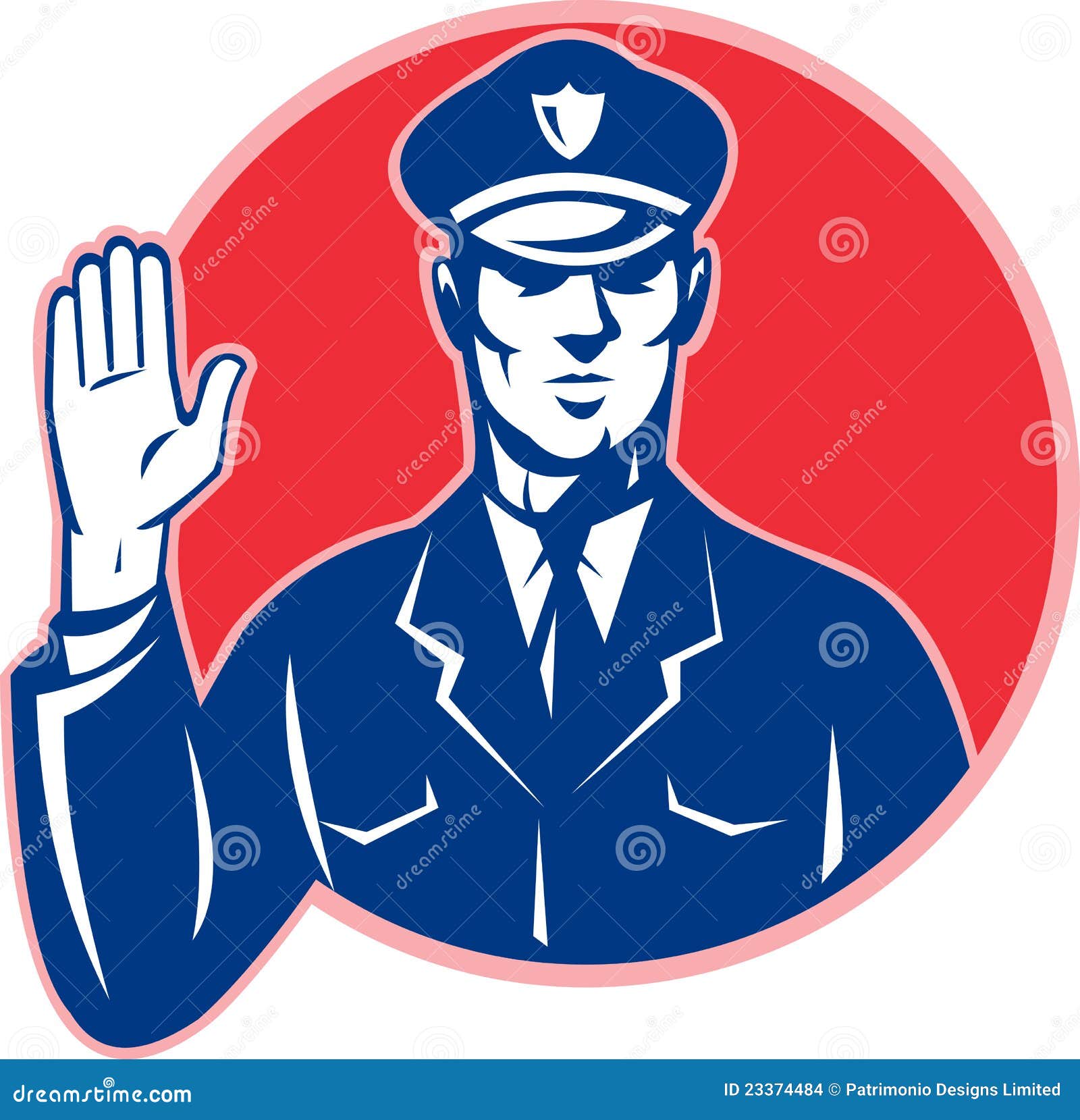 Police Officer Policeman Stop Hand Stock Vector - Illustration of guard ...