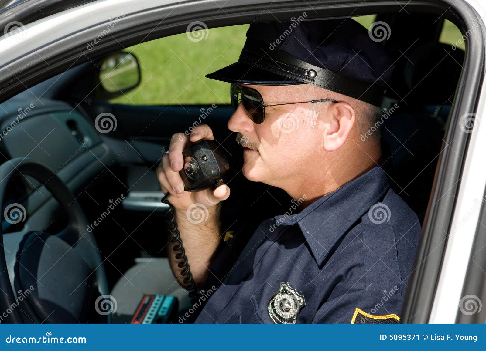 Police Officer on Radio stock image. Image of enforcement - 5095371