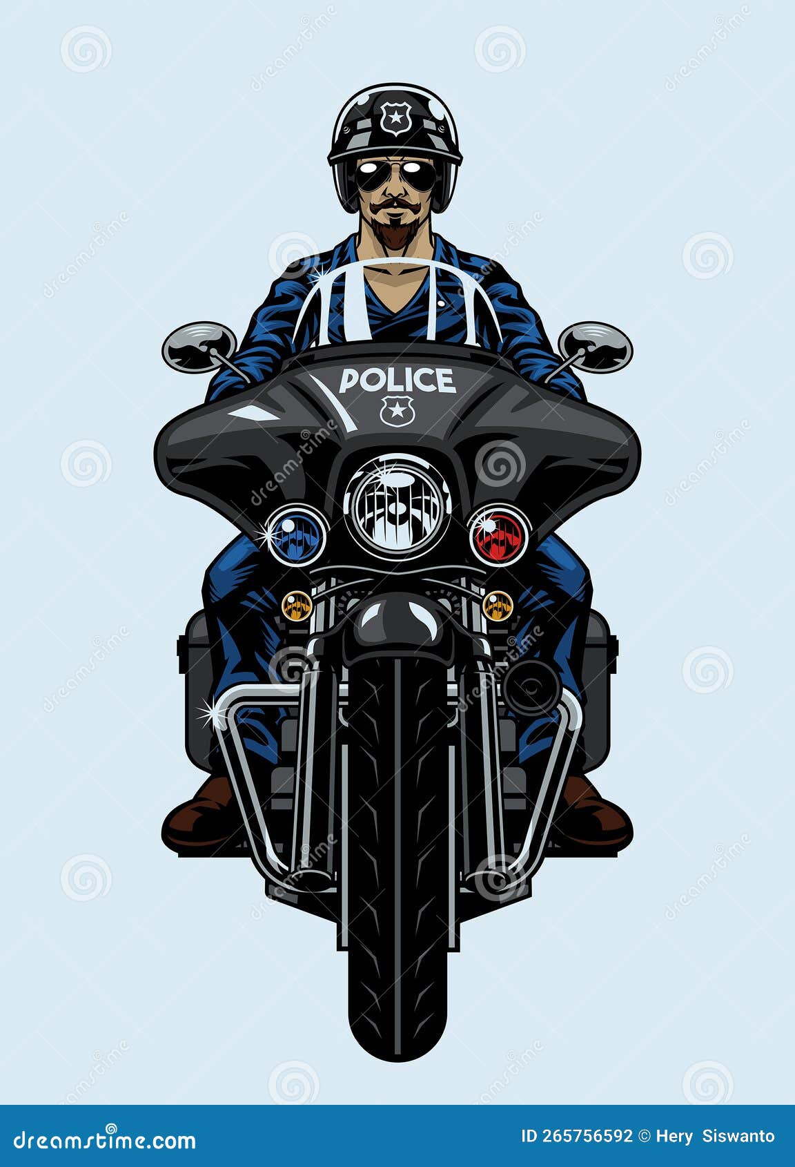 Police Officer Riding the Motorcycle Stock Vector - Illustration of ...