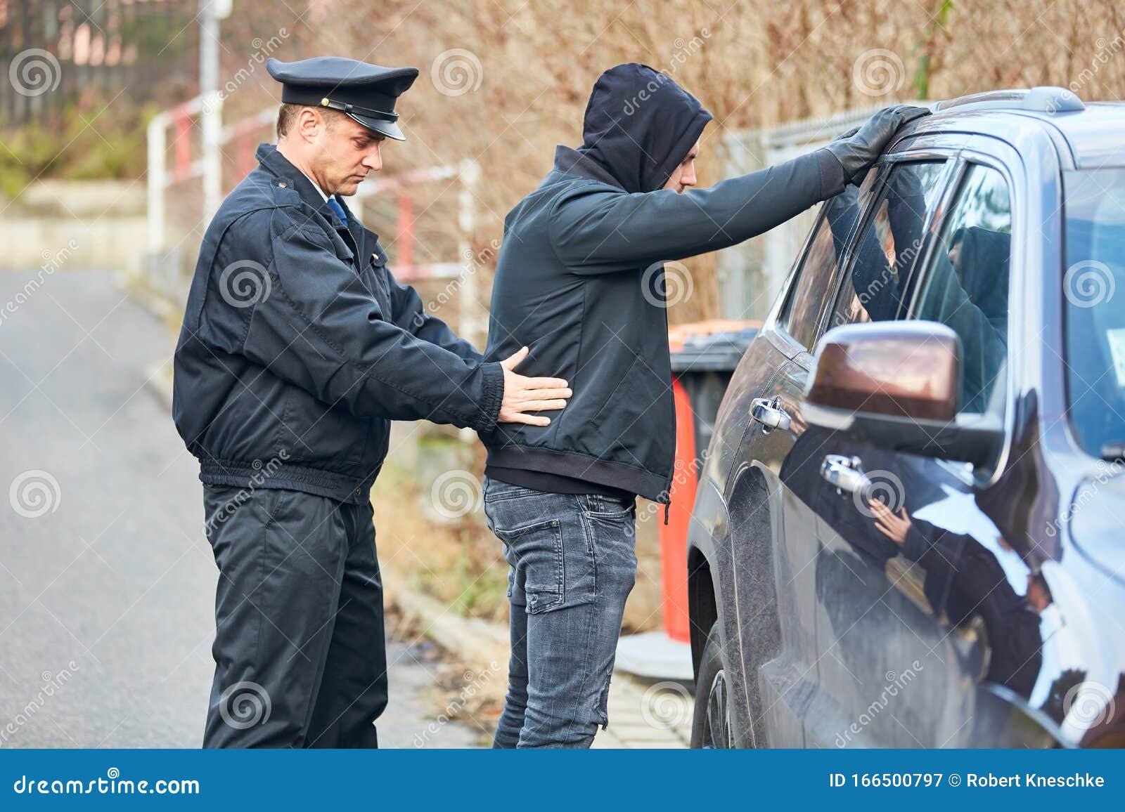 Policeman Searching A Thief Stock Image Image Of Safety Policeman