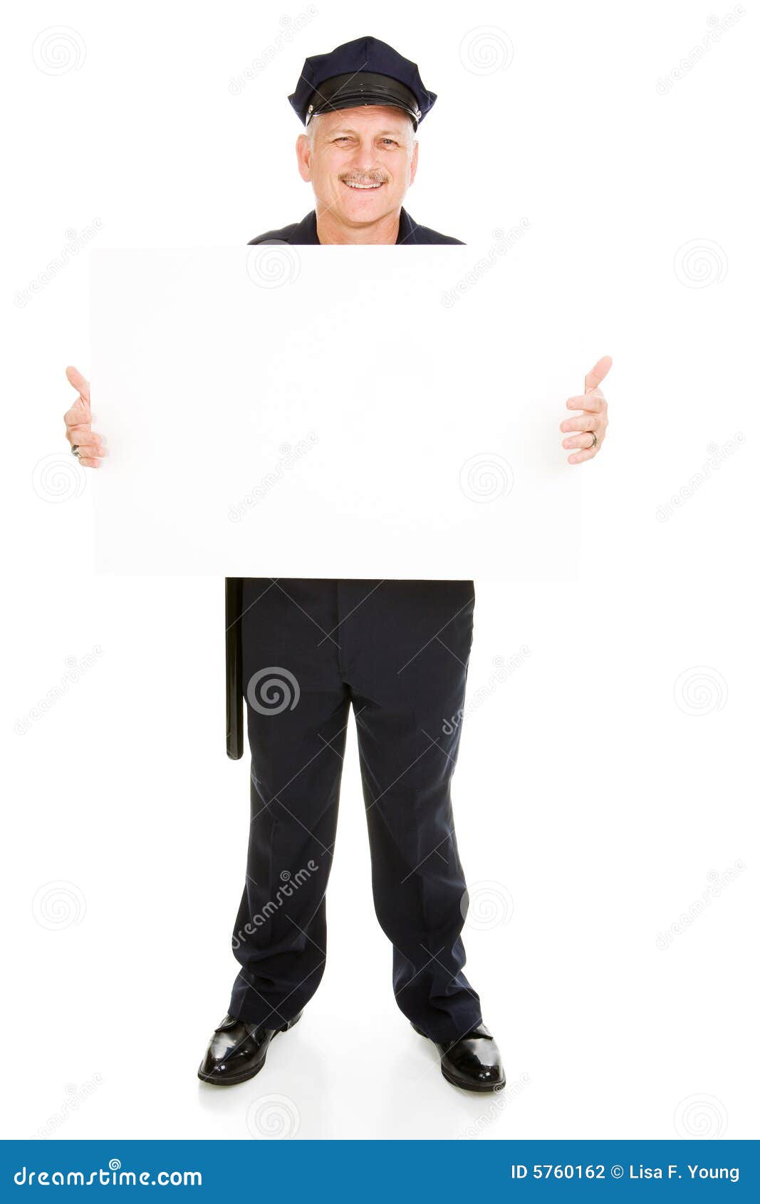 Police Officer with Sign stock photo. Image of isolated - 5760162