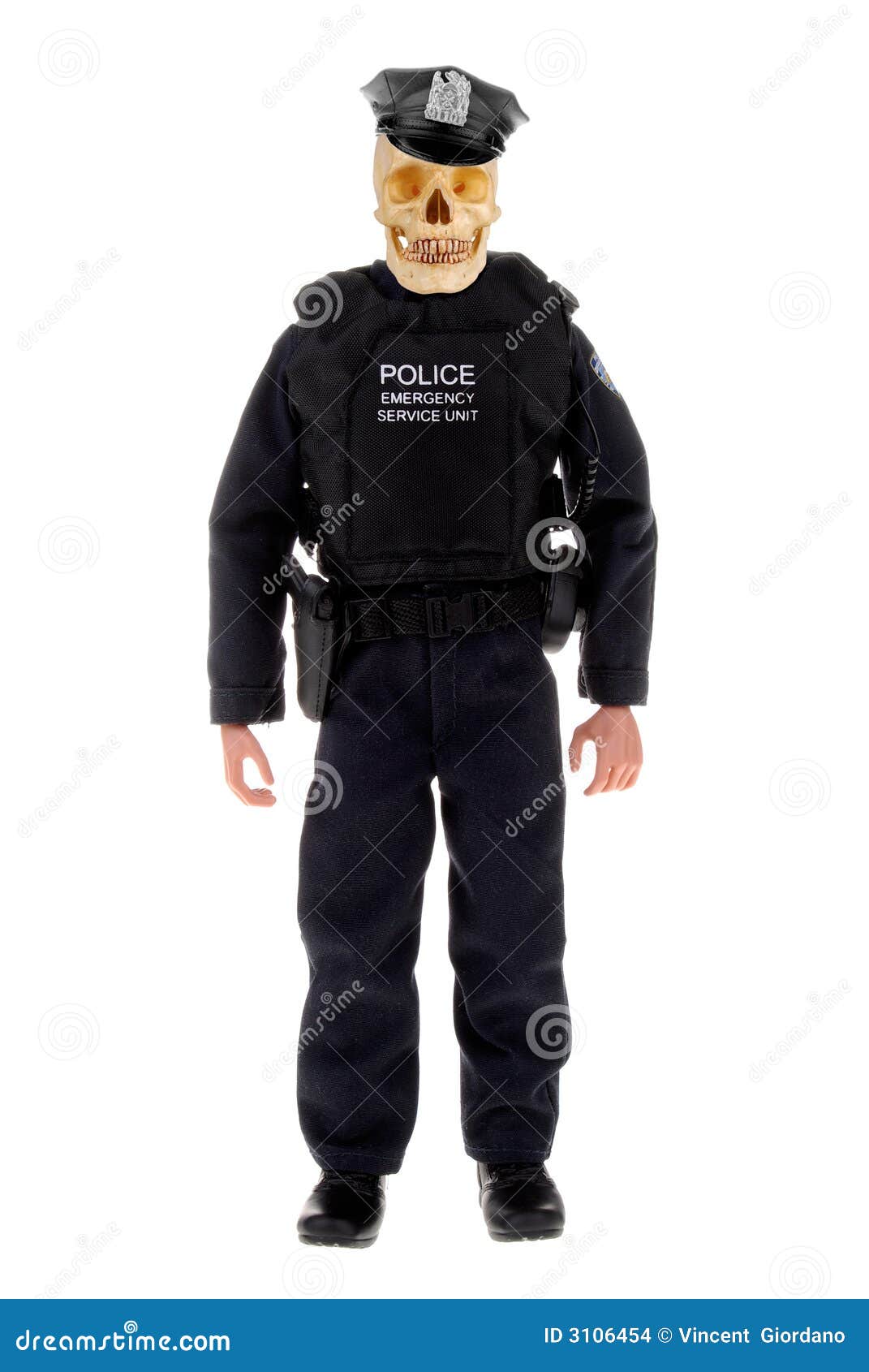 Police officer with skull stock photo. Image of skull - 3106454