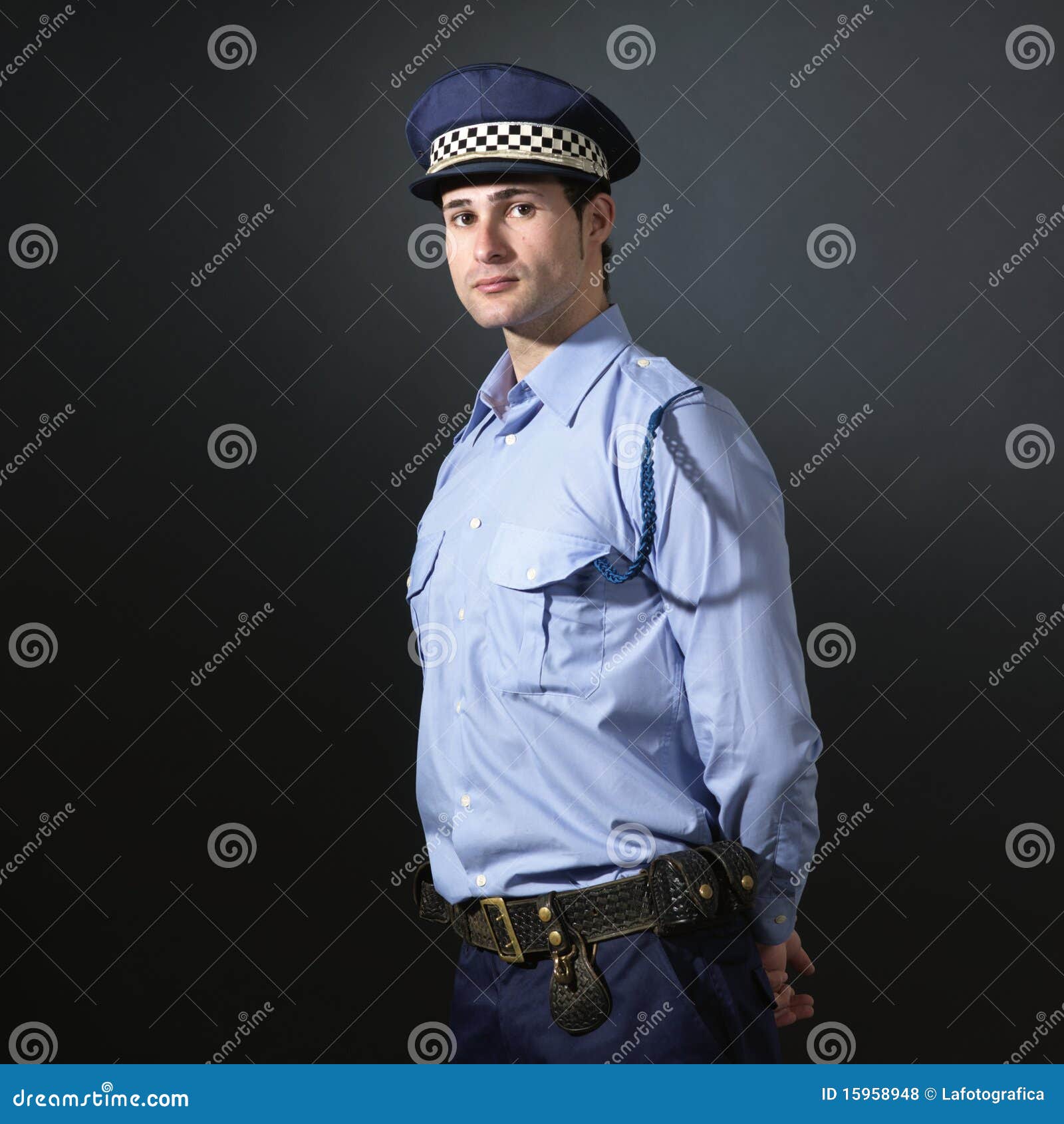 Police Officer Standing Up. Stock Photo - Image of gesturing, serve ...