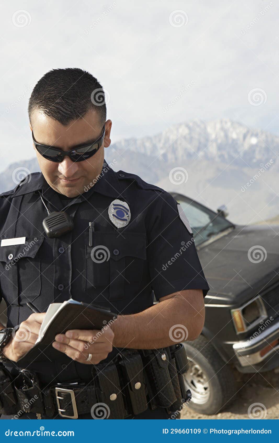 Police Officer Taking Notes Stock Image - Image of adult, security ...