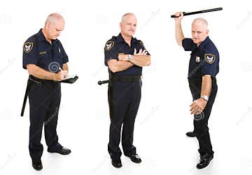 Police Officer Three Views stock image. Image of body - 7544939
