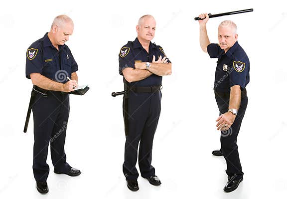 Police Officer Three Views stock image. Image of body - 7544939