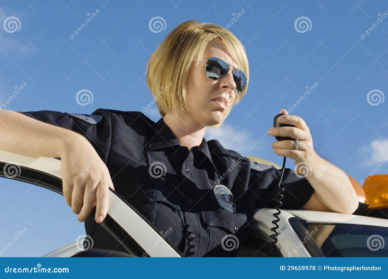 Police Officer Using Two-Way Radio Stock Photo - Image of caucasian ...