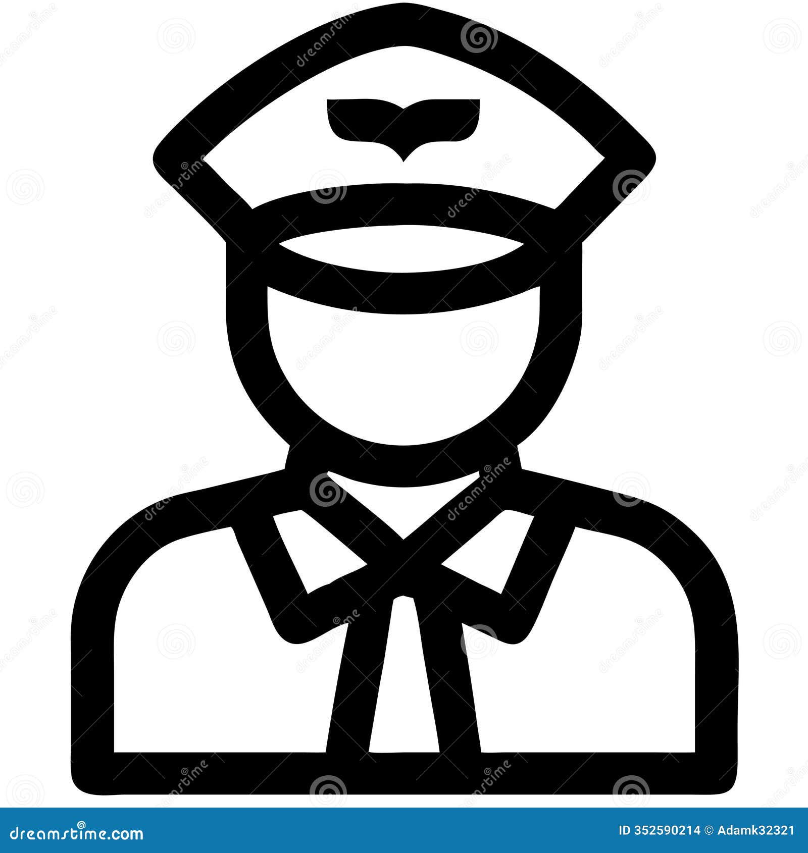 Police Officer Vector Simple Outline Design for Apps and Websites Stock ...
