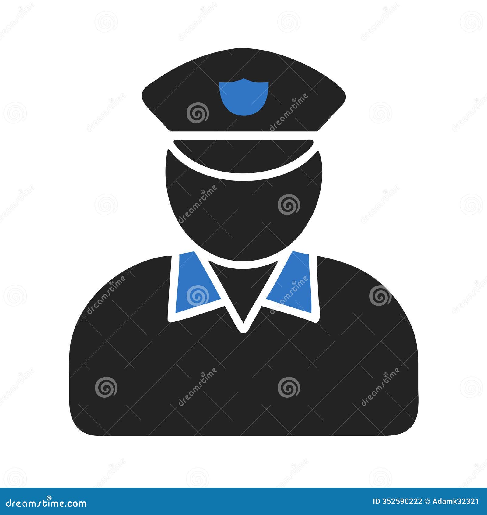 Police Officer Vector Symbol for Security and Law Enforcement Graphics ...