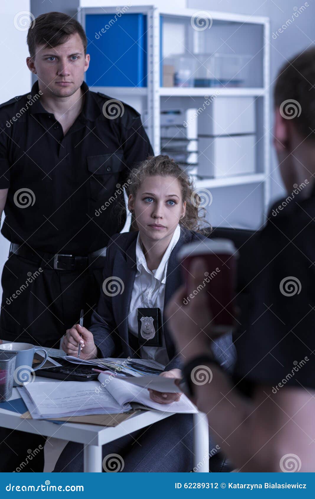 Police officers at work stock photo. Image of files, case - 62289312