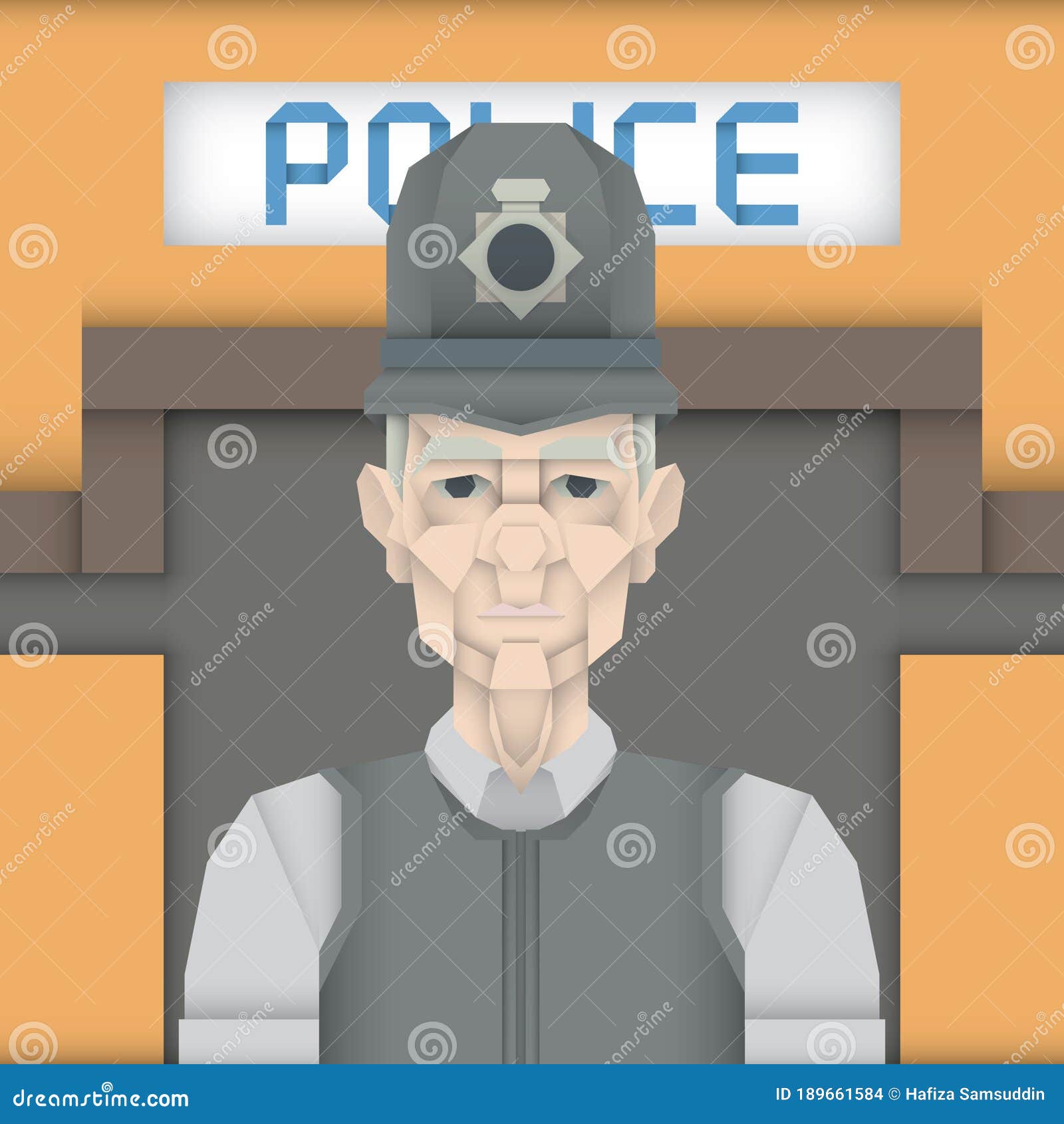 Police Origami. Vector Illustration Decorative Design Stock Vector ...