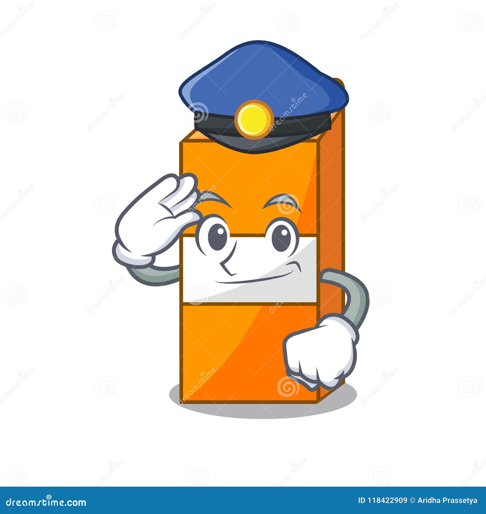With Juice Police Baton Is Put Cartoon Table Vector Illustration ...