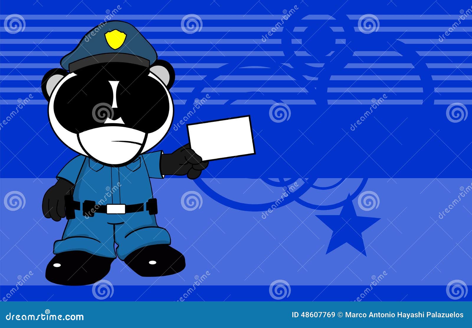 Police Panda Bear Kid Cartoon Background2 Vector Illustration ...