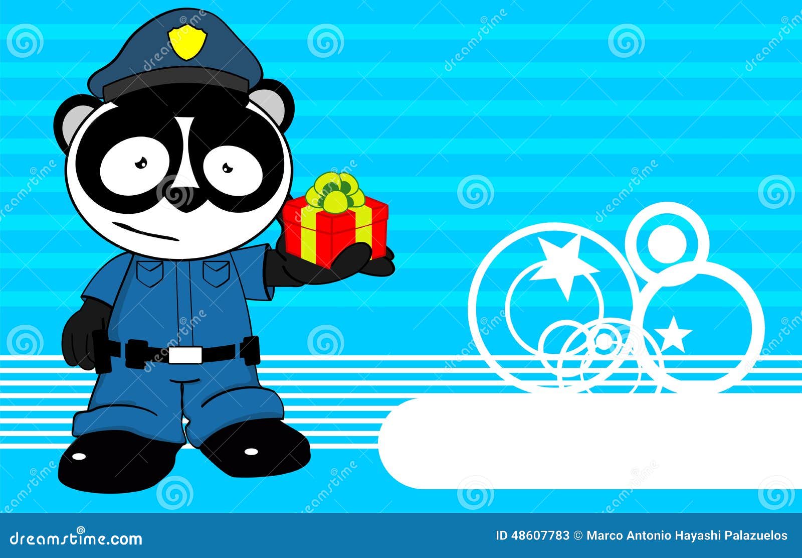 Police Panda Bear Kid Cartoon Background2 Vector Illustration ...